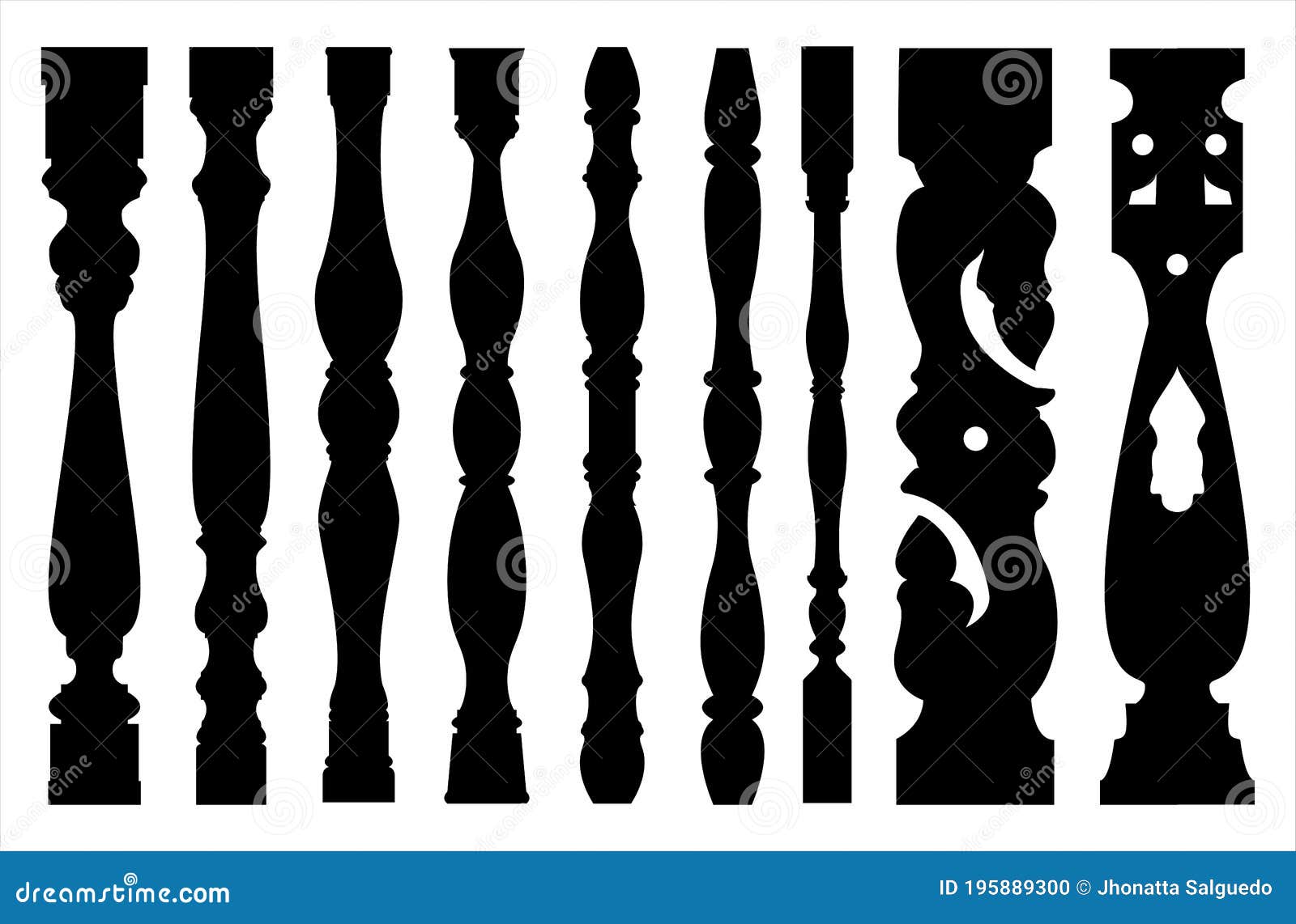 Balusters Set Collection Architecture Decor Stock Vector - Illustration ...