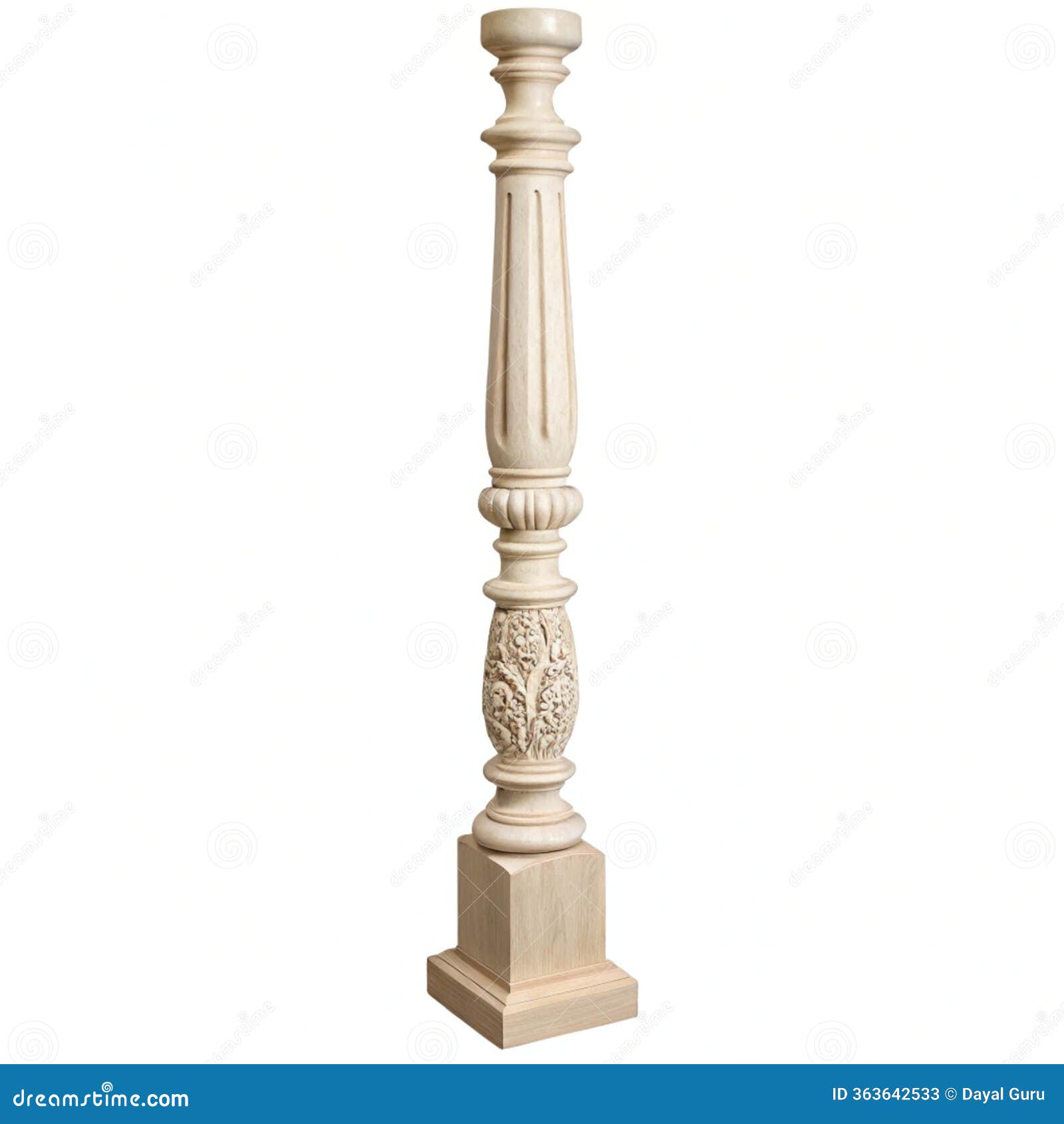 Baluster Spindle Balustrade Isolated On White Background Royalty-Free ...