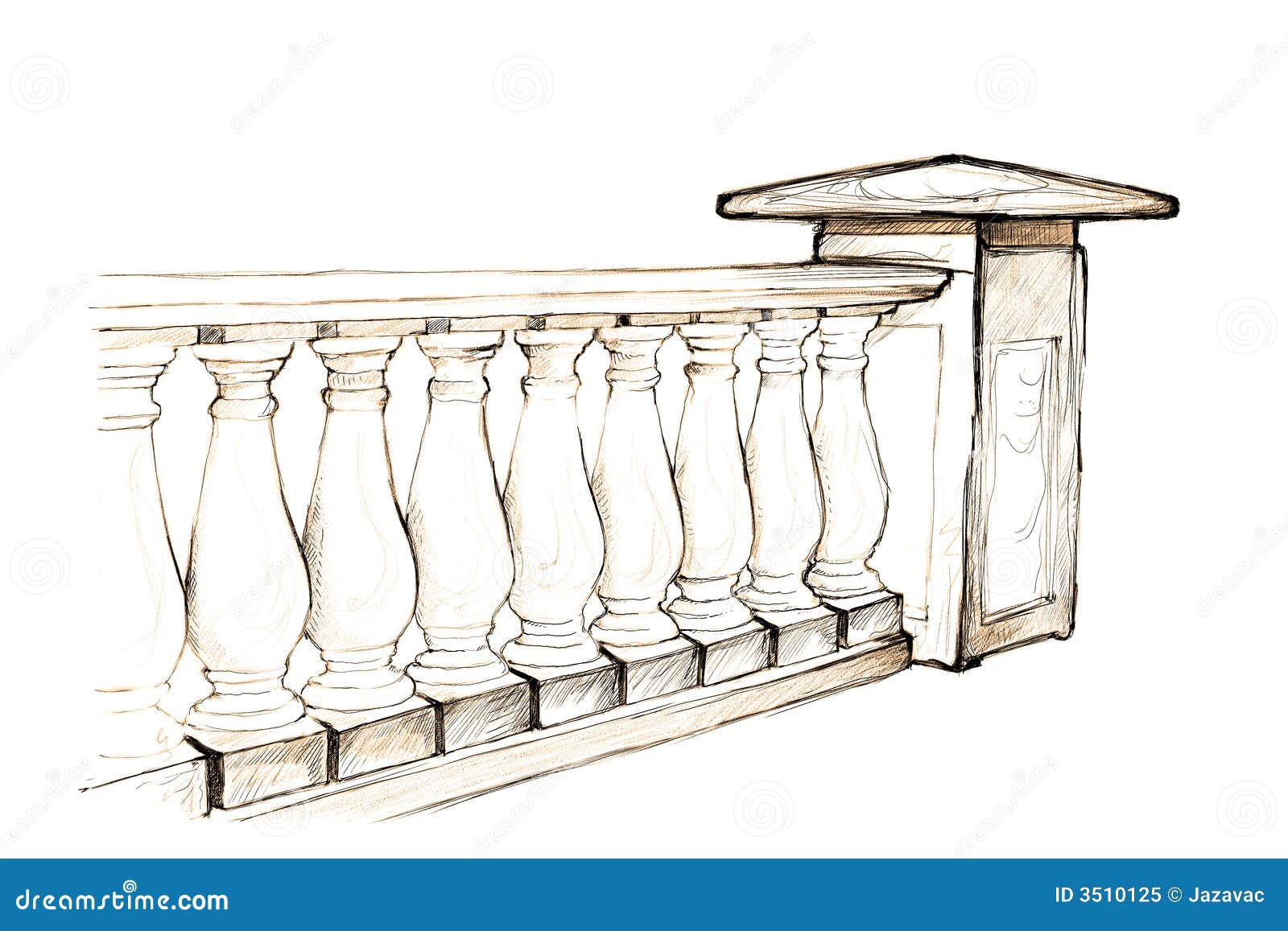 Balustrade stock illustration. Illustration of baluster - 3510125