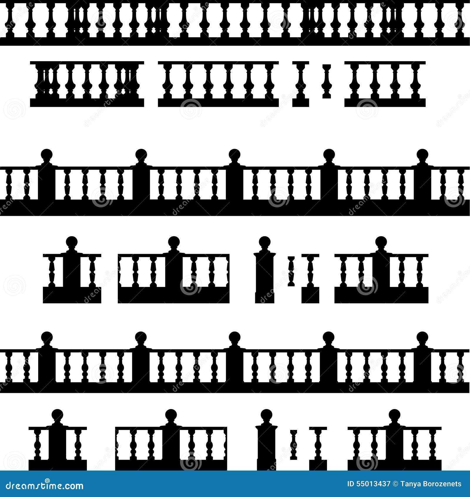 Balustrade elements stock vector. Illustration of court - 55013437