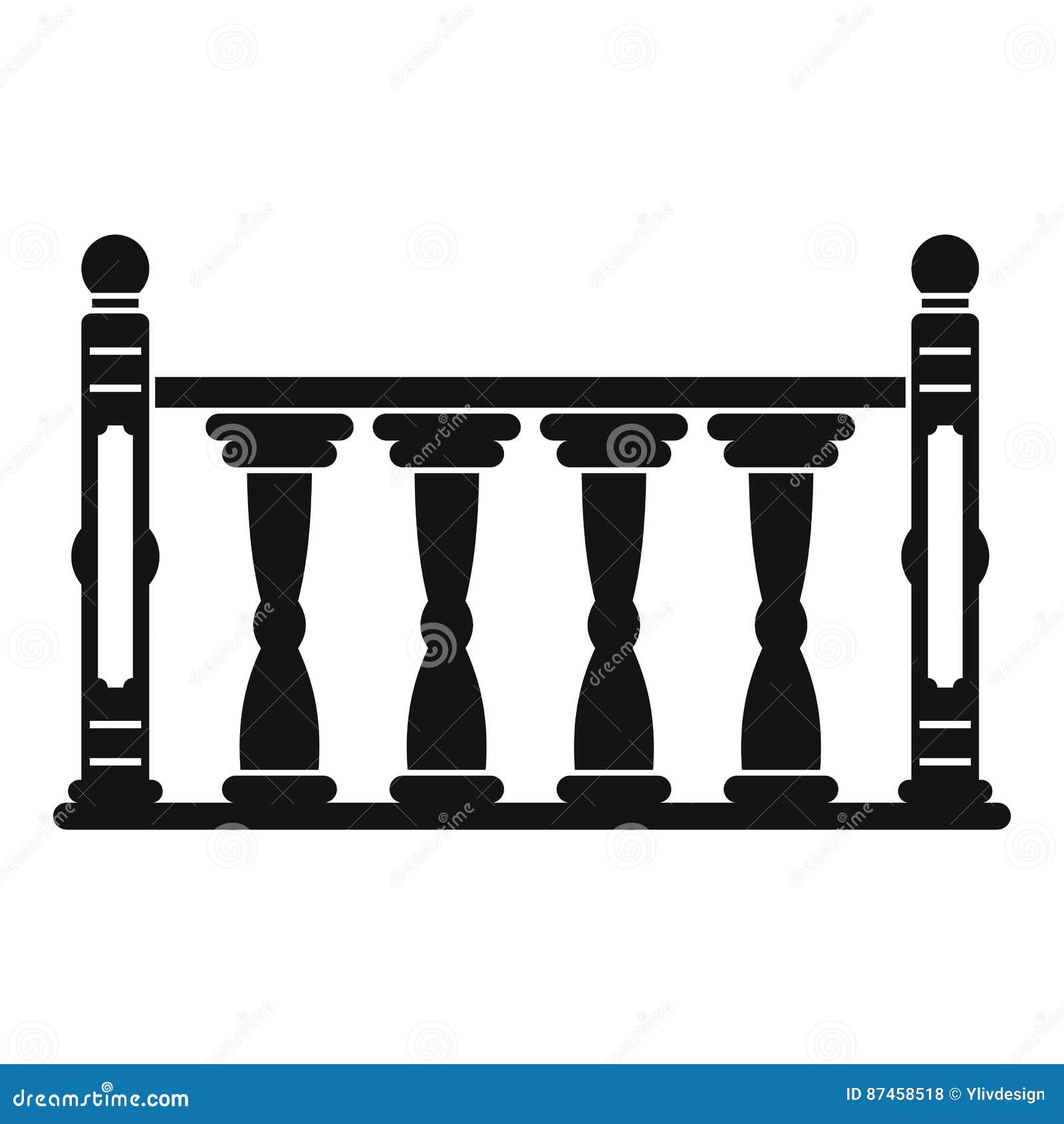 Balustrade Icon, Simple Style Stock Vector - Illustration of beautiful ...
