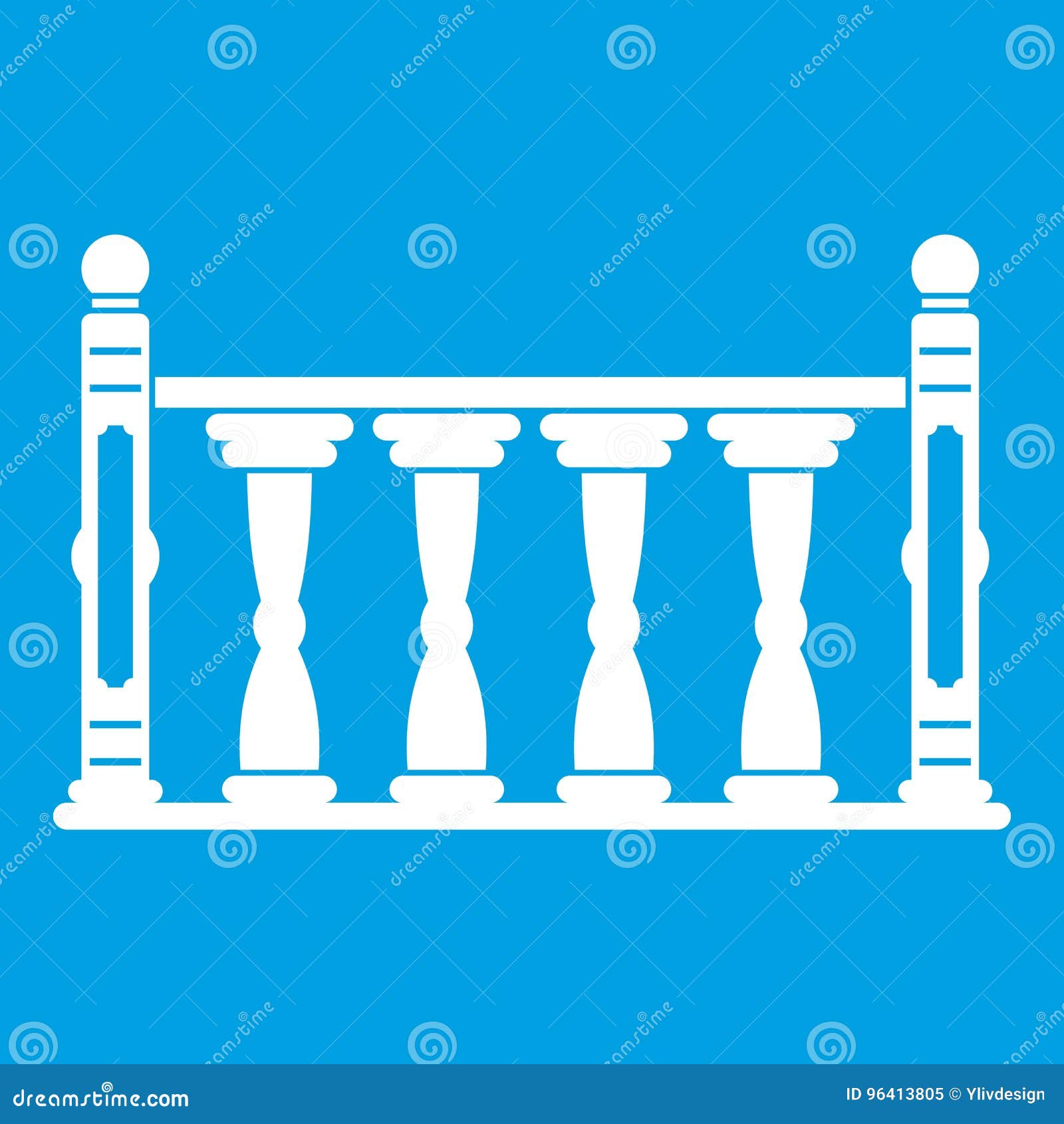 Balustrade icon white stock vector. Illustration of blue - 96413805