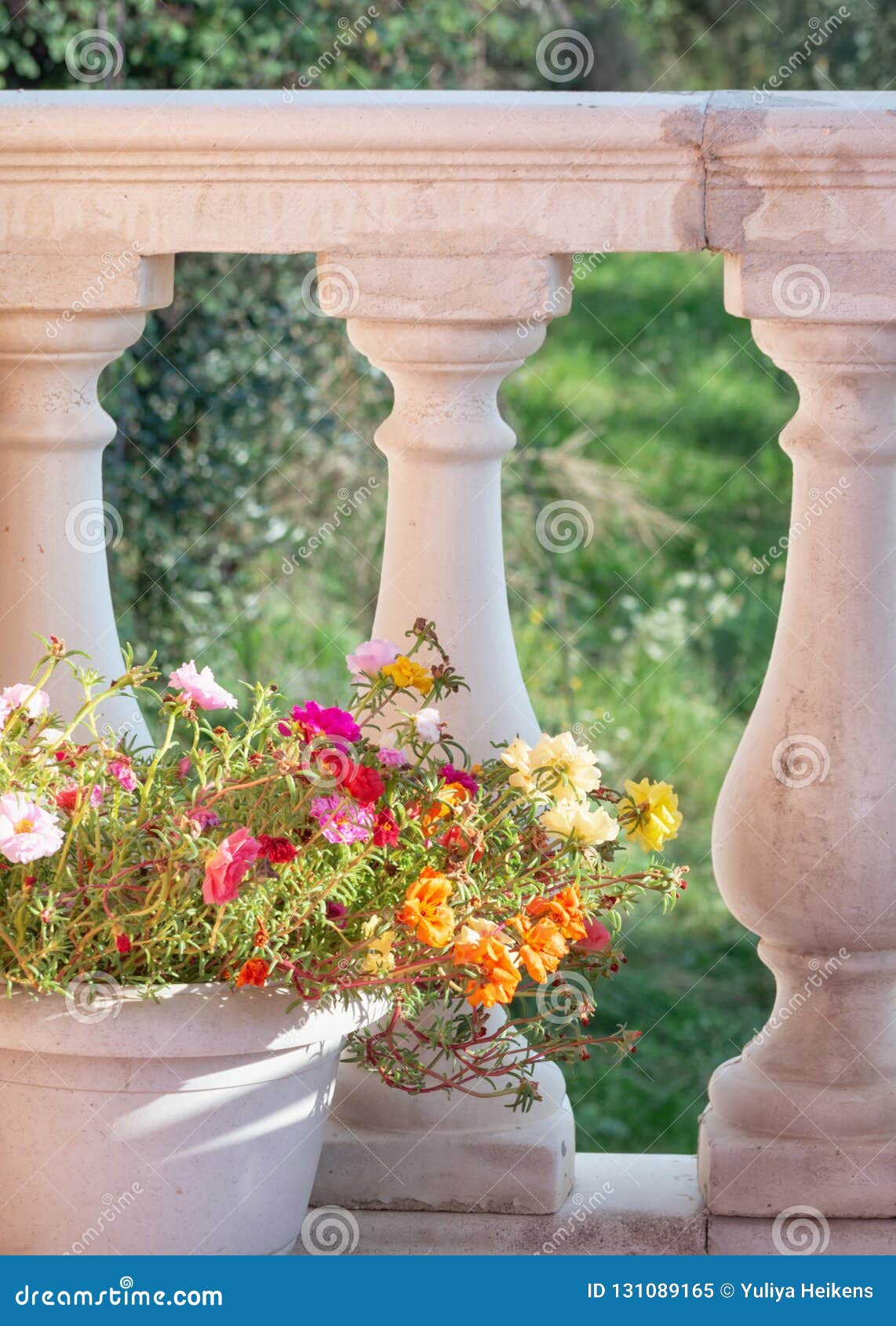 Balustrade Made of Pillars on the Terrace that is Decorated with Stock ...