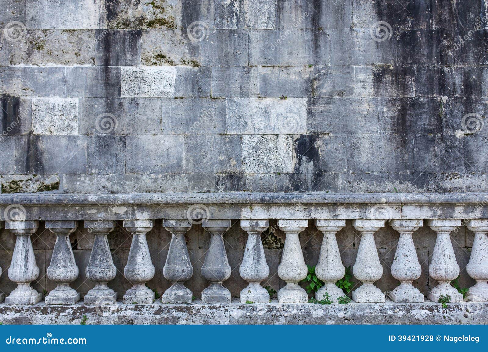 Balustrade and old wall stock photo. Image of floor, vintage - 39421928