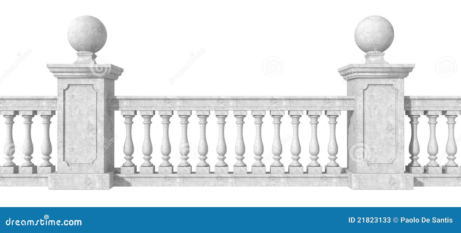 Balustrade on white stock illustration. Illustration of white - 21823133