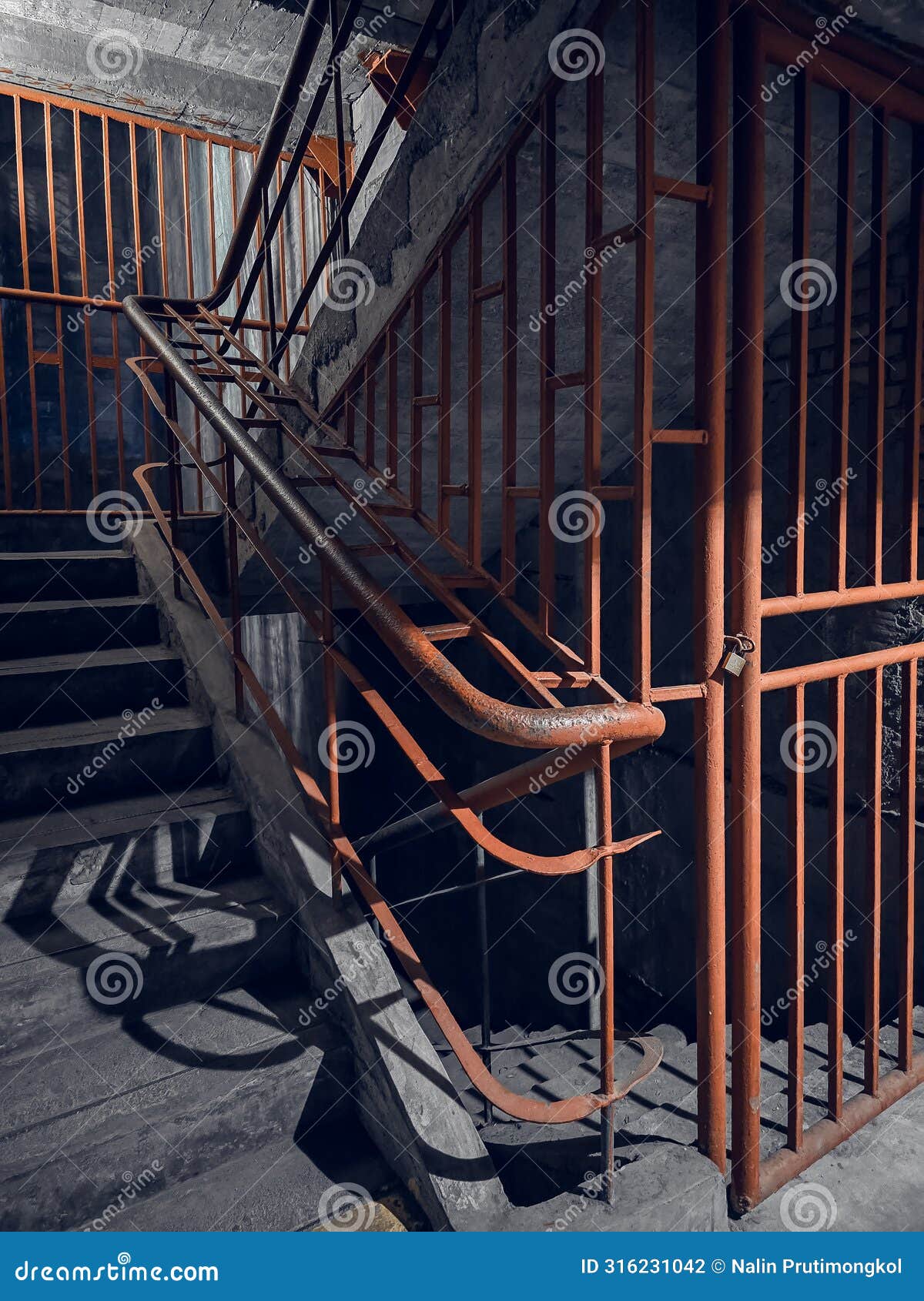 Balustrades for Fall Protection.stairs in Building Stock Photo - Image ...