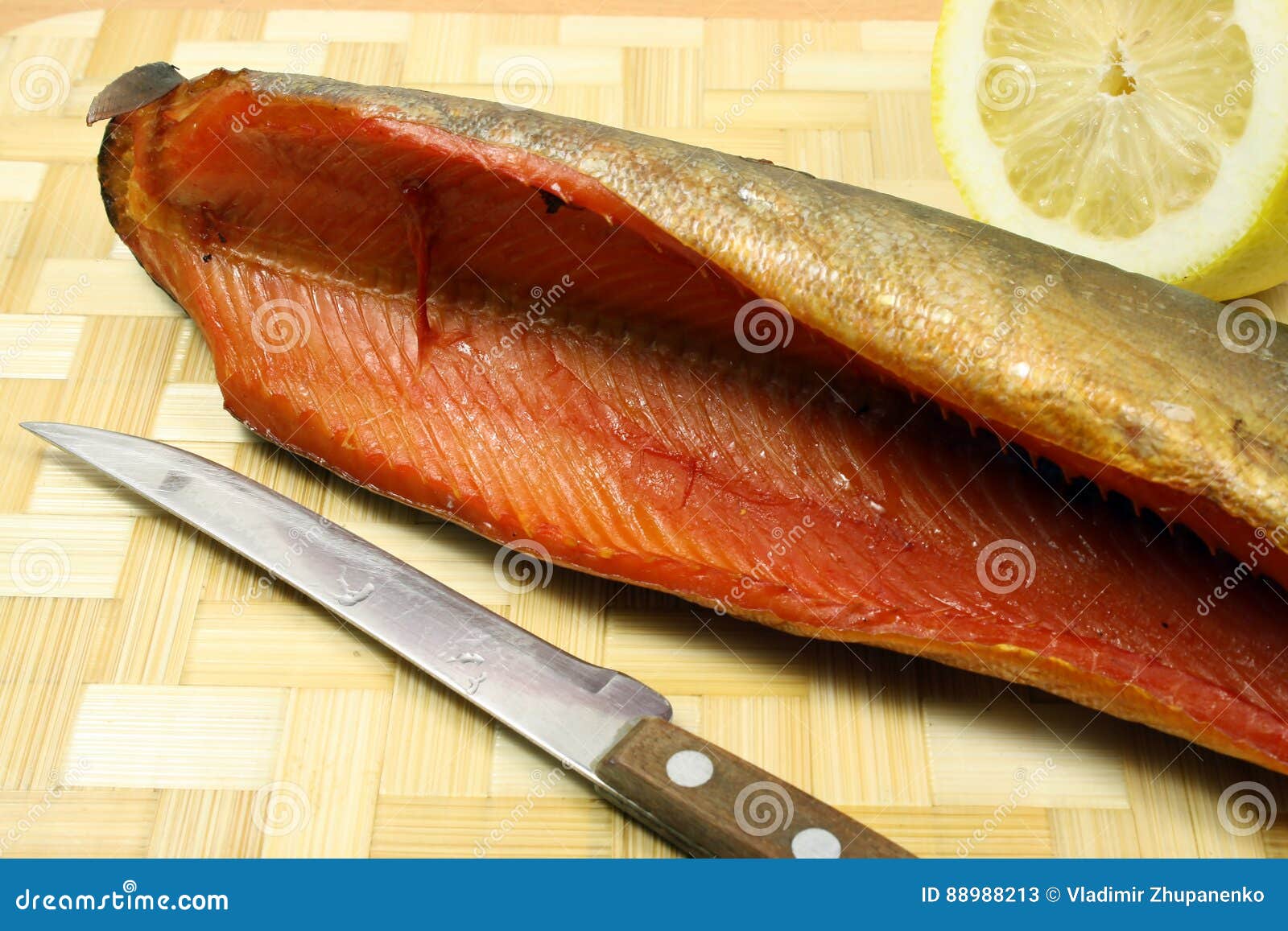 Balyk of a Humpback Salmon with a Lemon Stock Image - Image of healthy ...