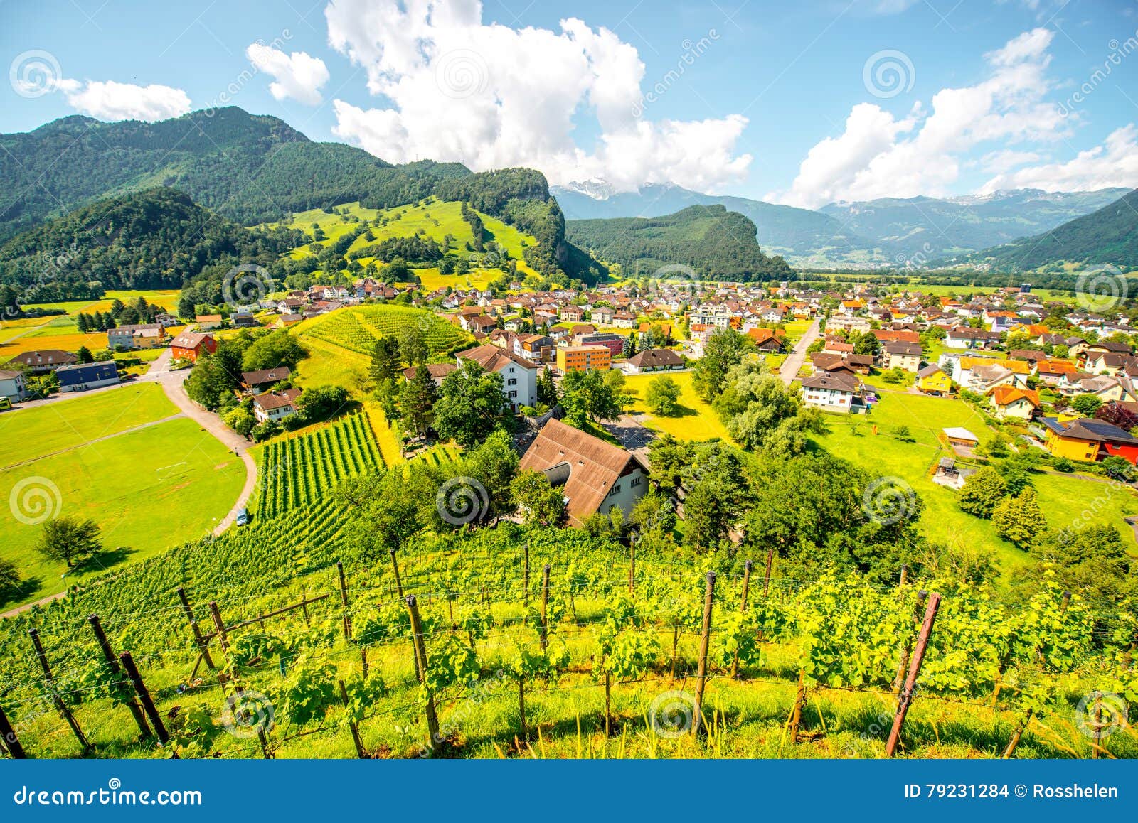 Balzers Village in Liechtenstein Stock Photo - Image of architecture ...