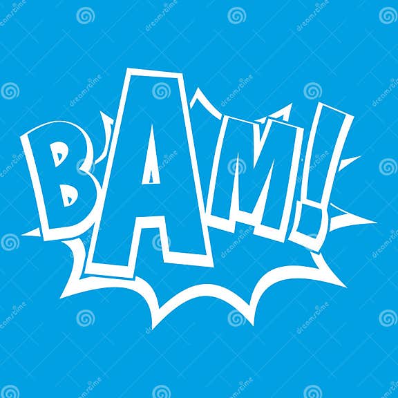 BAM, Comic Book Bubble Icon White Stock Vector - Illustration of icon ...