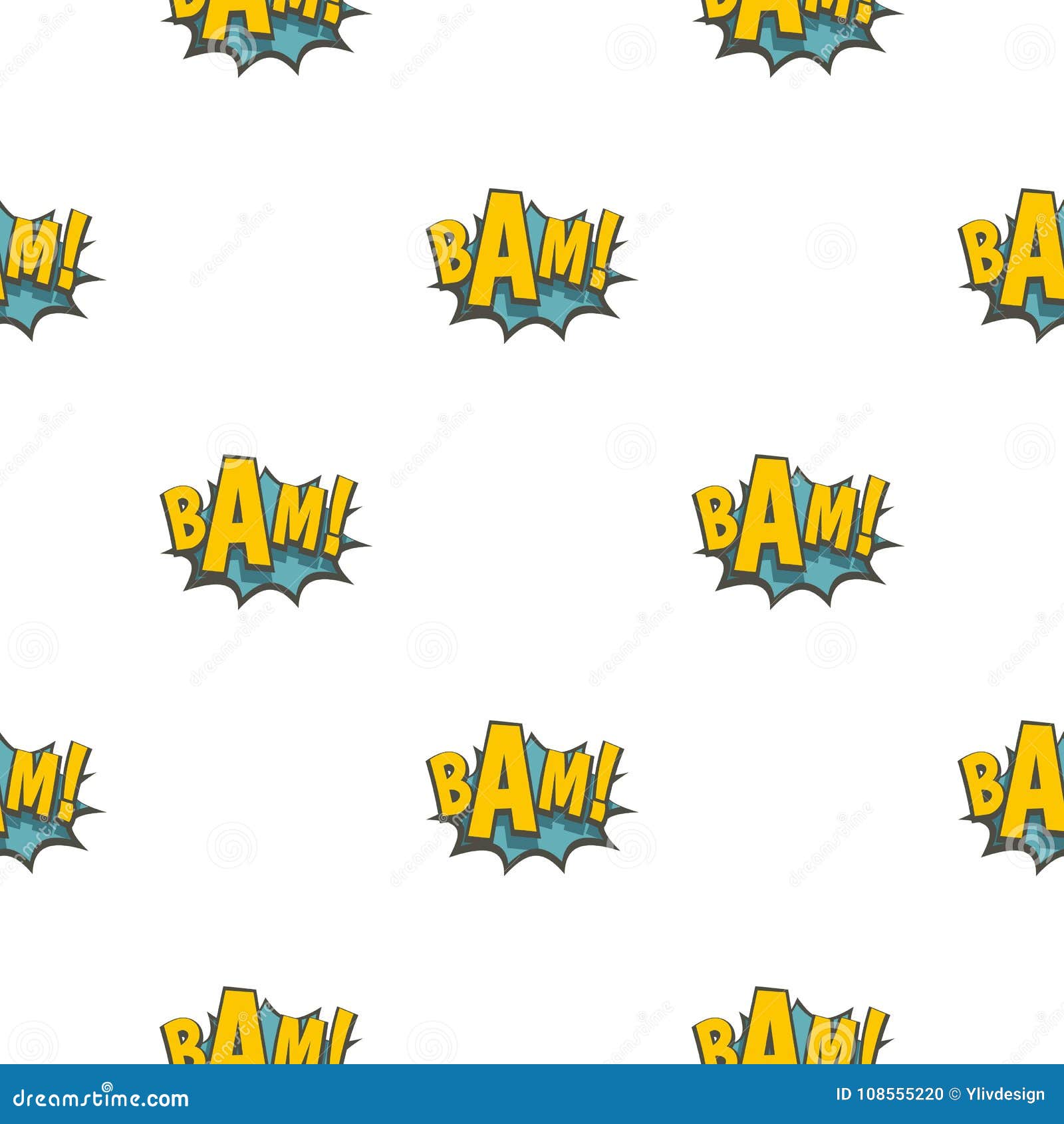 BAM, Comic Book Explosion Pattern Seamless Stock Vector - Illustration ...