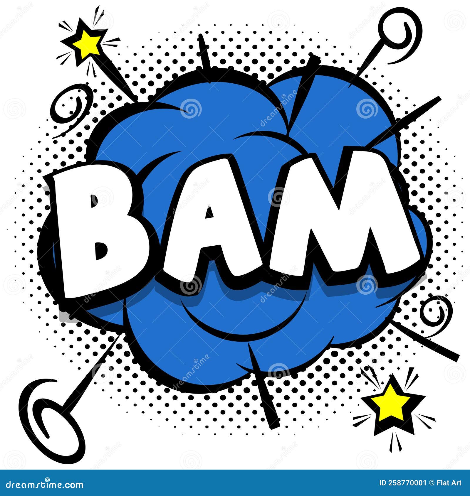Bam Comic Bright Template with Speech Bubbles on Colorful Frames Stock ...