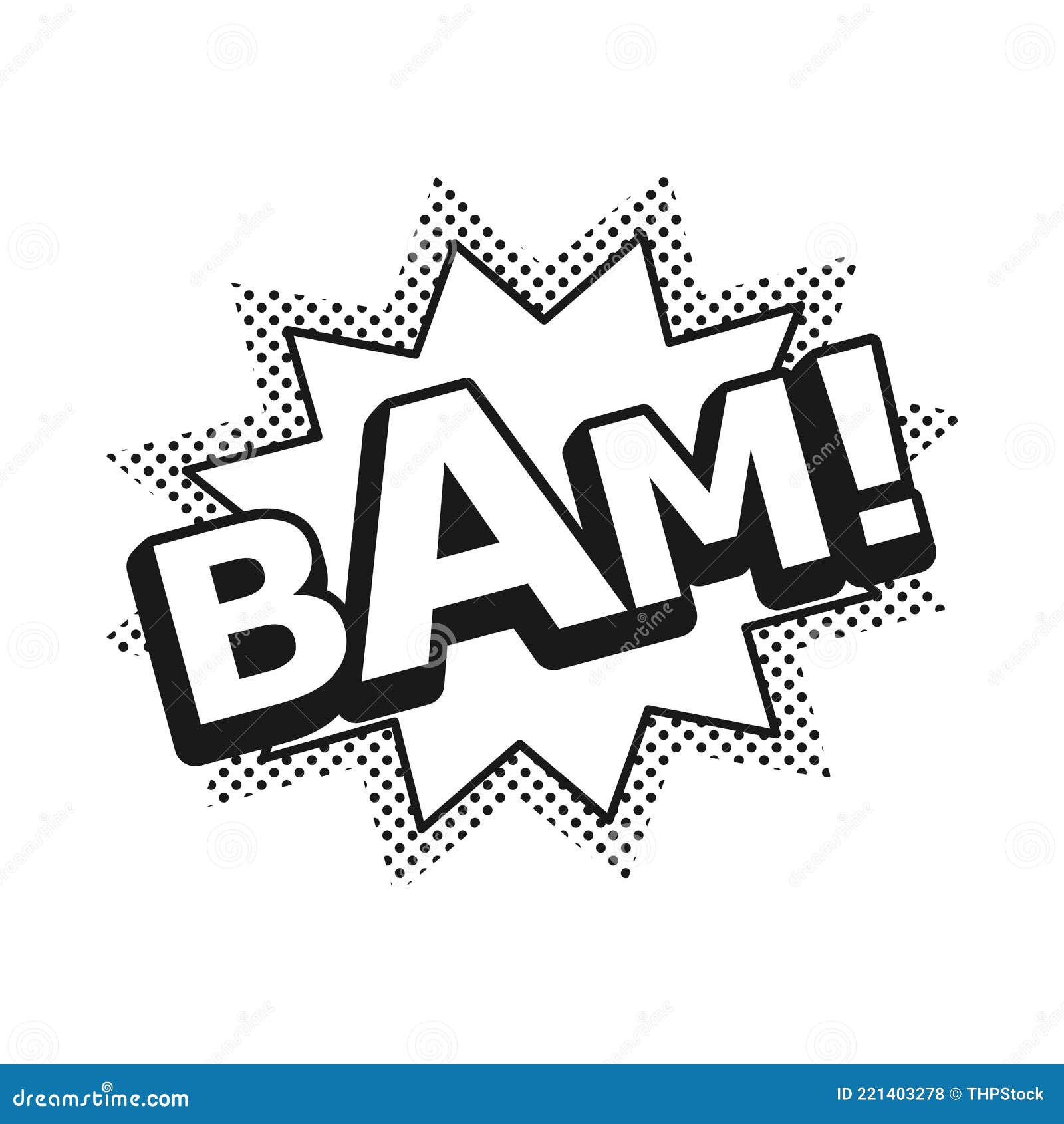 Bam Comic Explosion Vector stock vector. Illustration of punch - 221403278