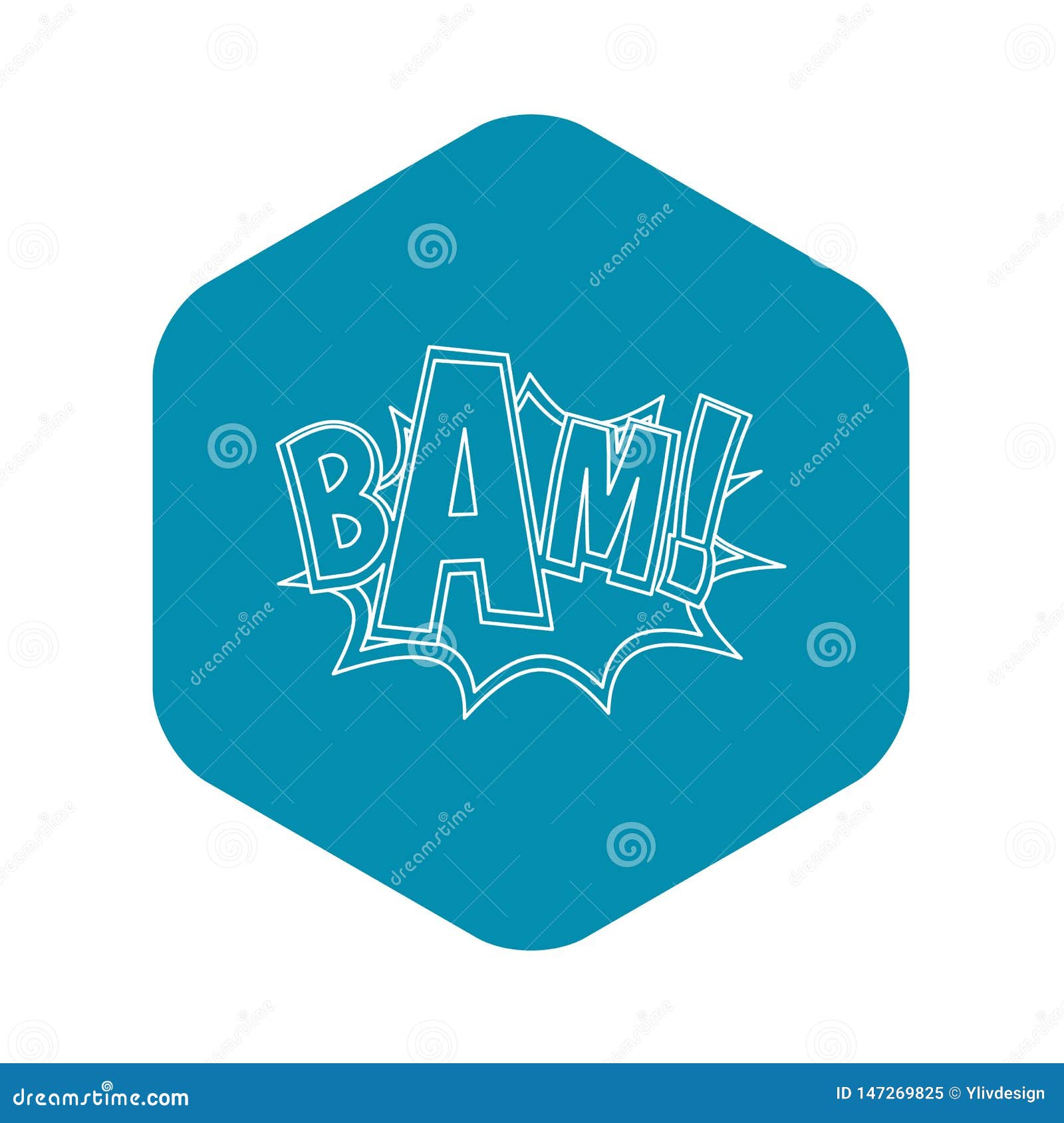 BAM, Explosion Effect Icon, Outline Style Stock Vector - Illustration ...