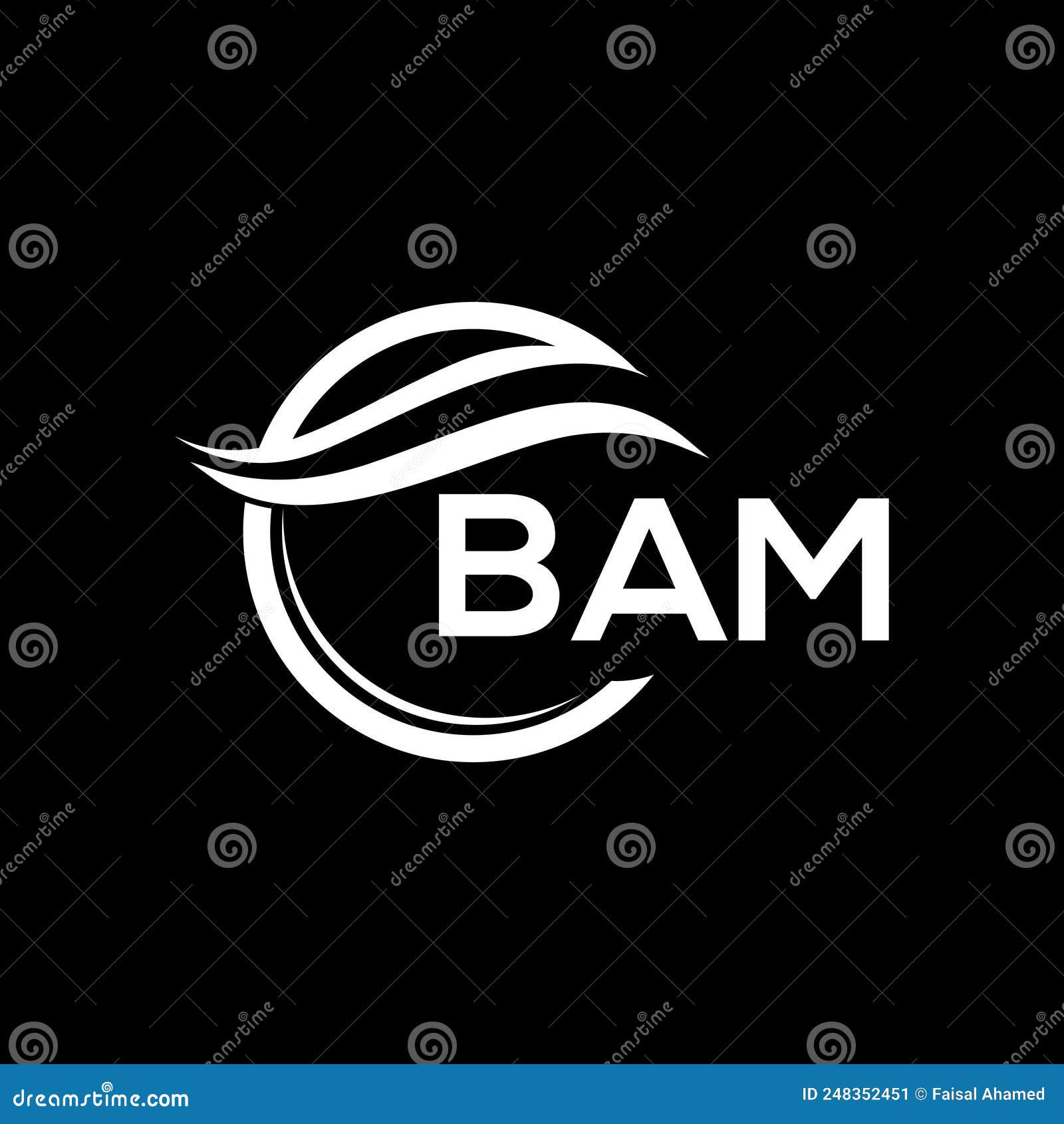 BAM Letter Logo Design on Black Background. BAM Creative Circle Letter ...