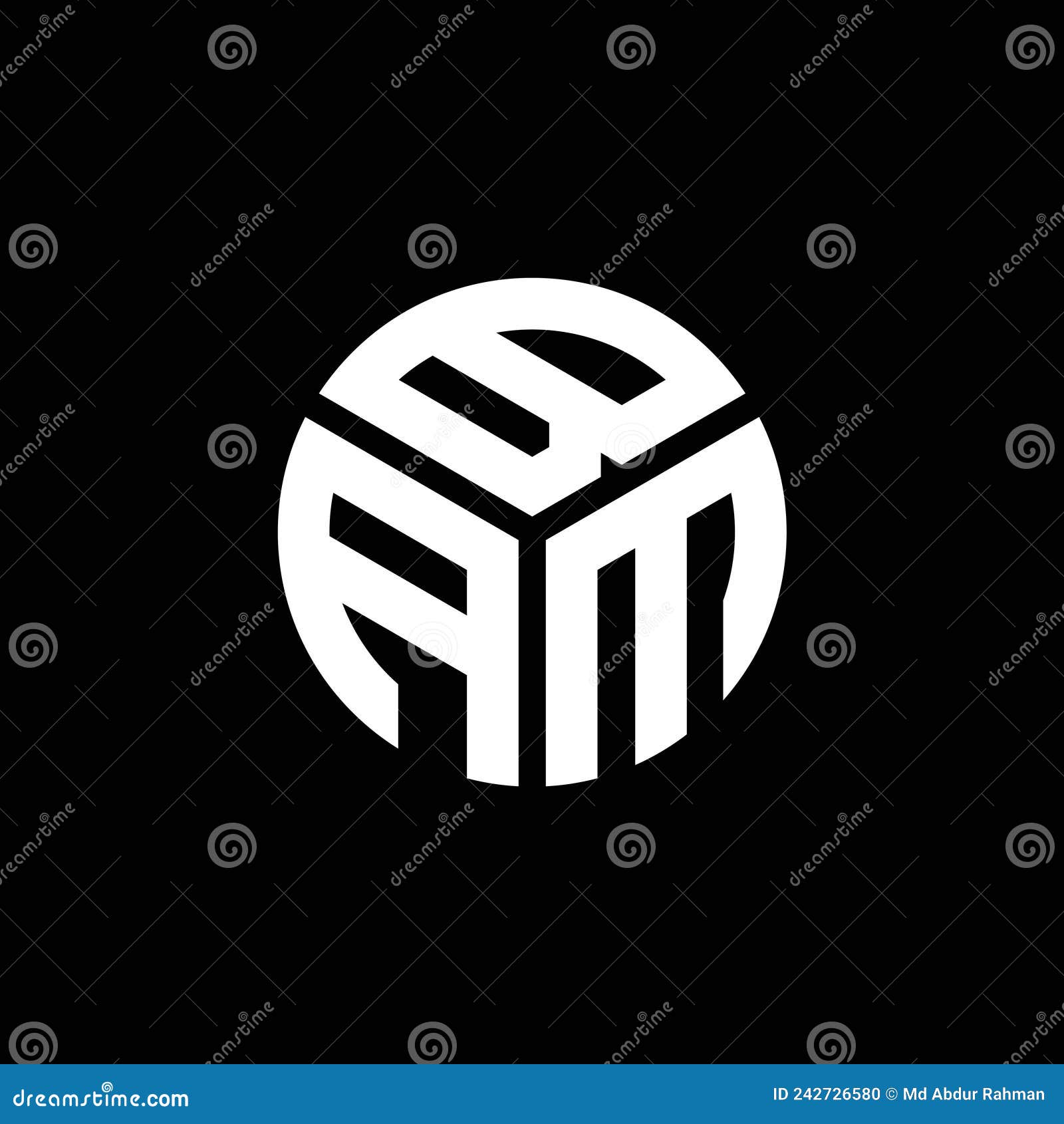 BAM Letter Logo Design on Black Background. BAM Creative Initials ...