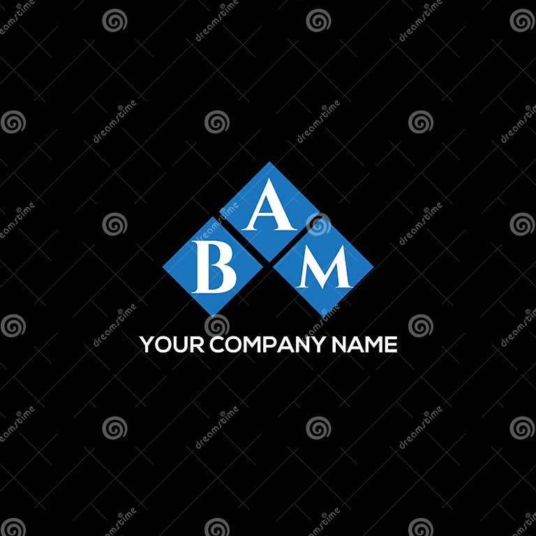 BAM Letter Logo Design on BLACK Background. BAM Creative Initials ...