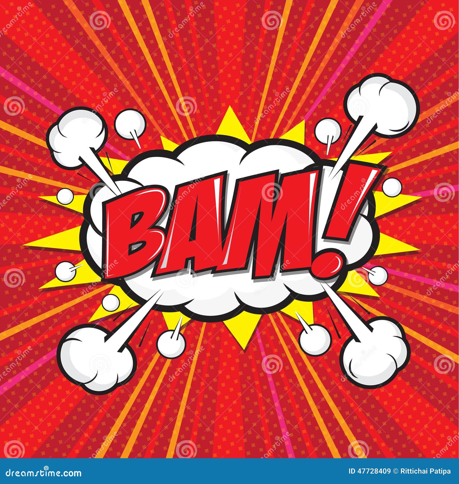 ¡BAM! palabra cómica ilustración del vector. Ilustración de estallido ...
