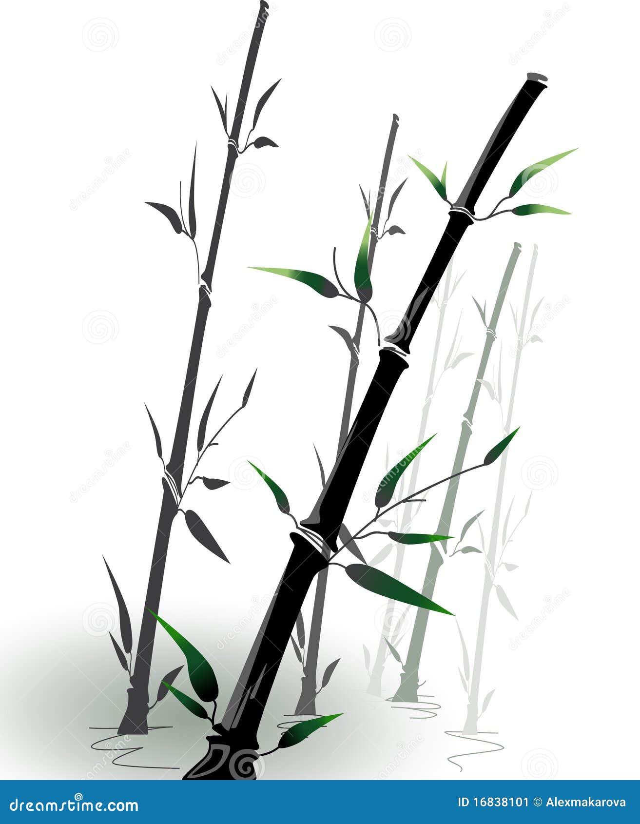 Bambú del vector ilustración del vector. Ilustración de paisaje - 16838101