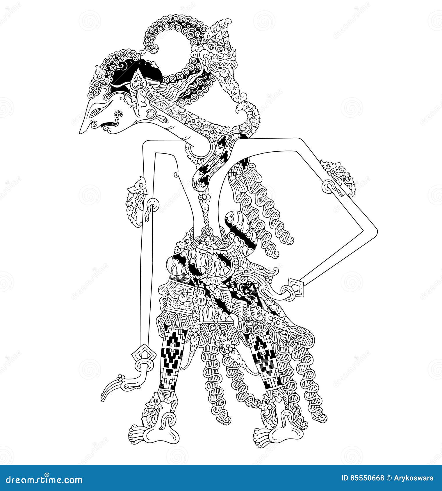 Bambang Sumantri, a Character of Traditional Puppet Show Stock Vector ...