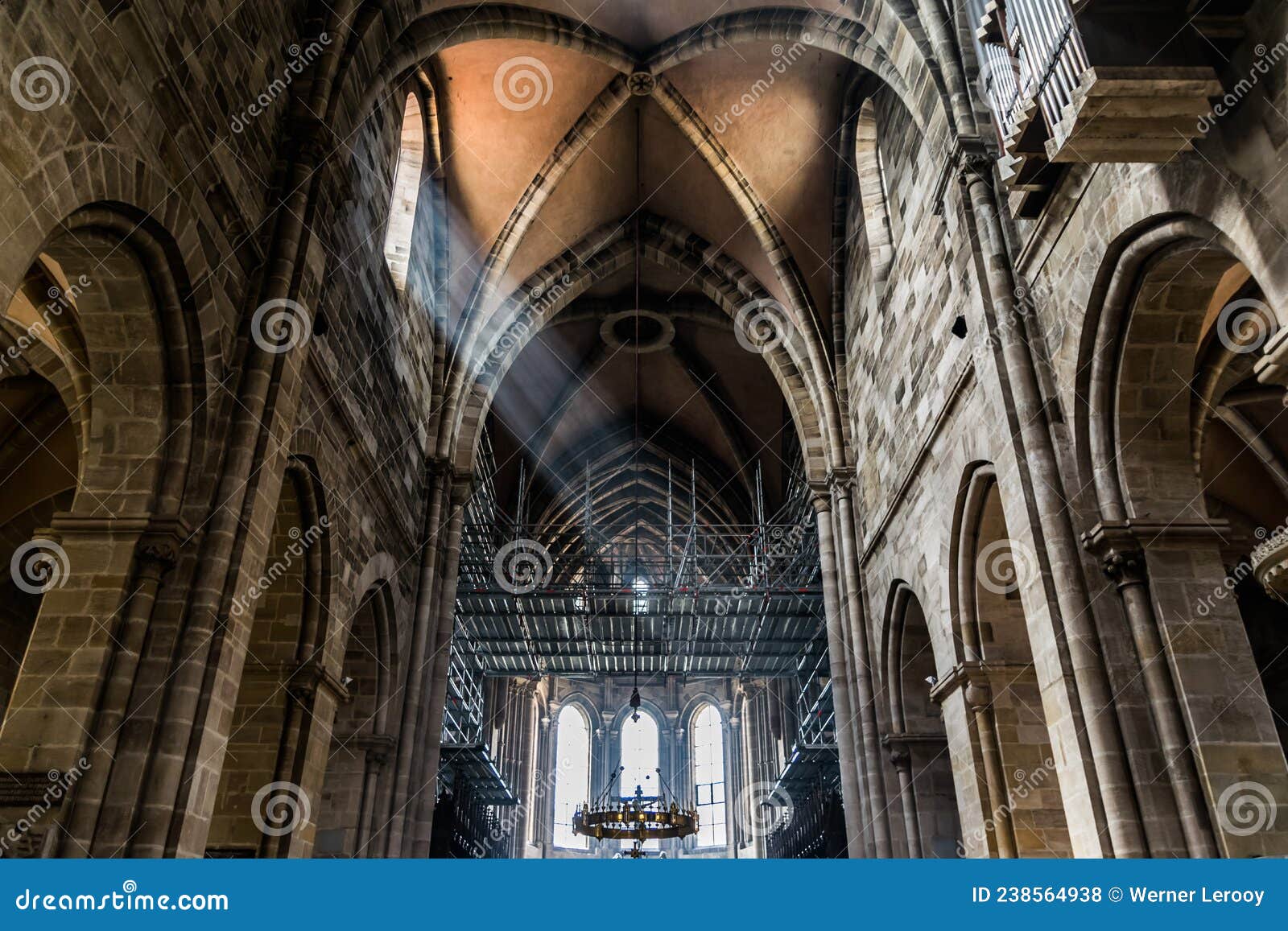 Gothic Interior and Light Bundle in the Bamberg Cathedral, Germany ...