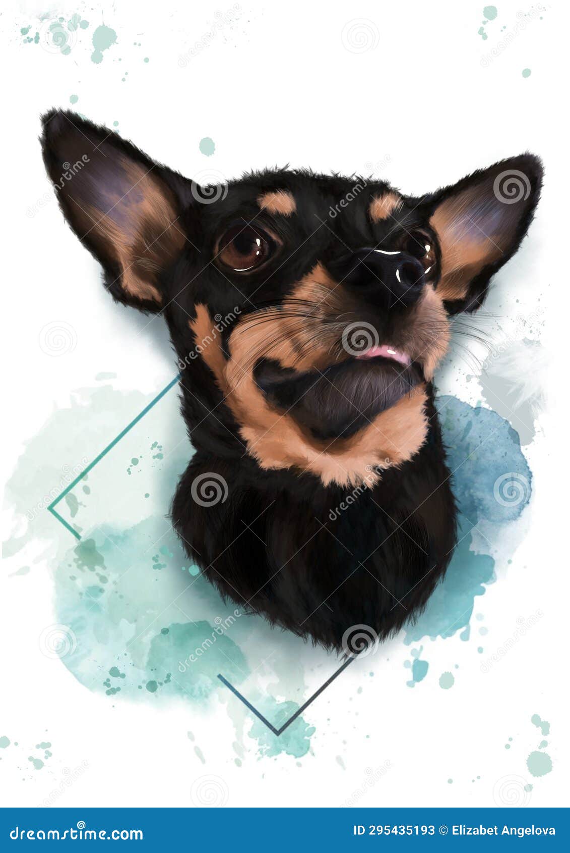 Digital Drawing Art of a Dog Pincher Stock Illustration - Illustration ...