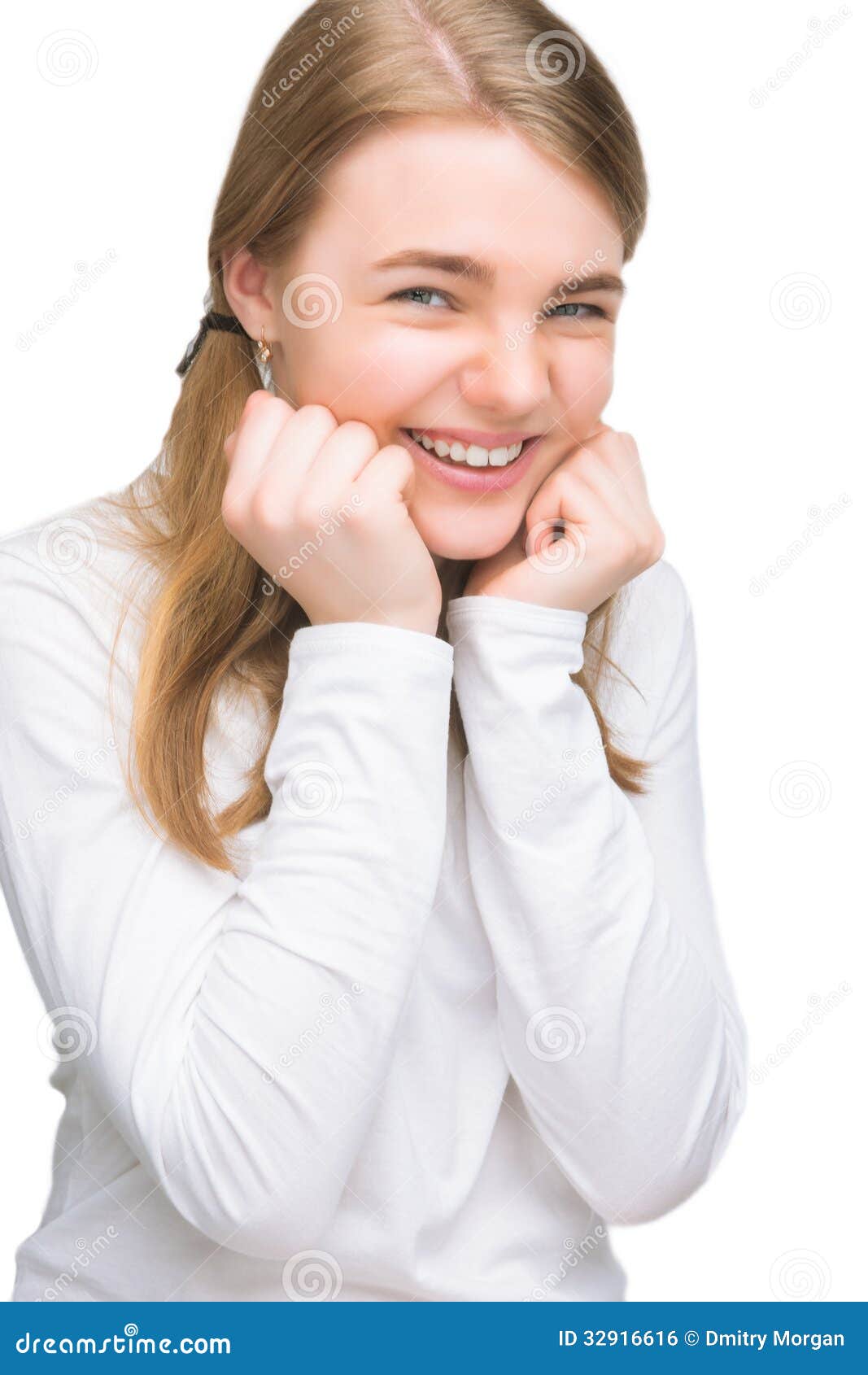 Bambina Che Ride Espressivo Fotografia Stock - Immagine di gesto ...