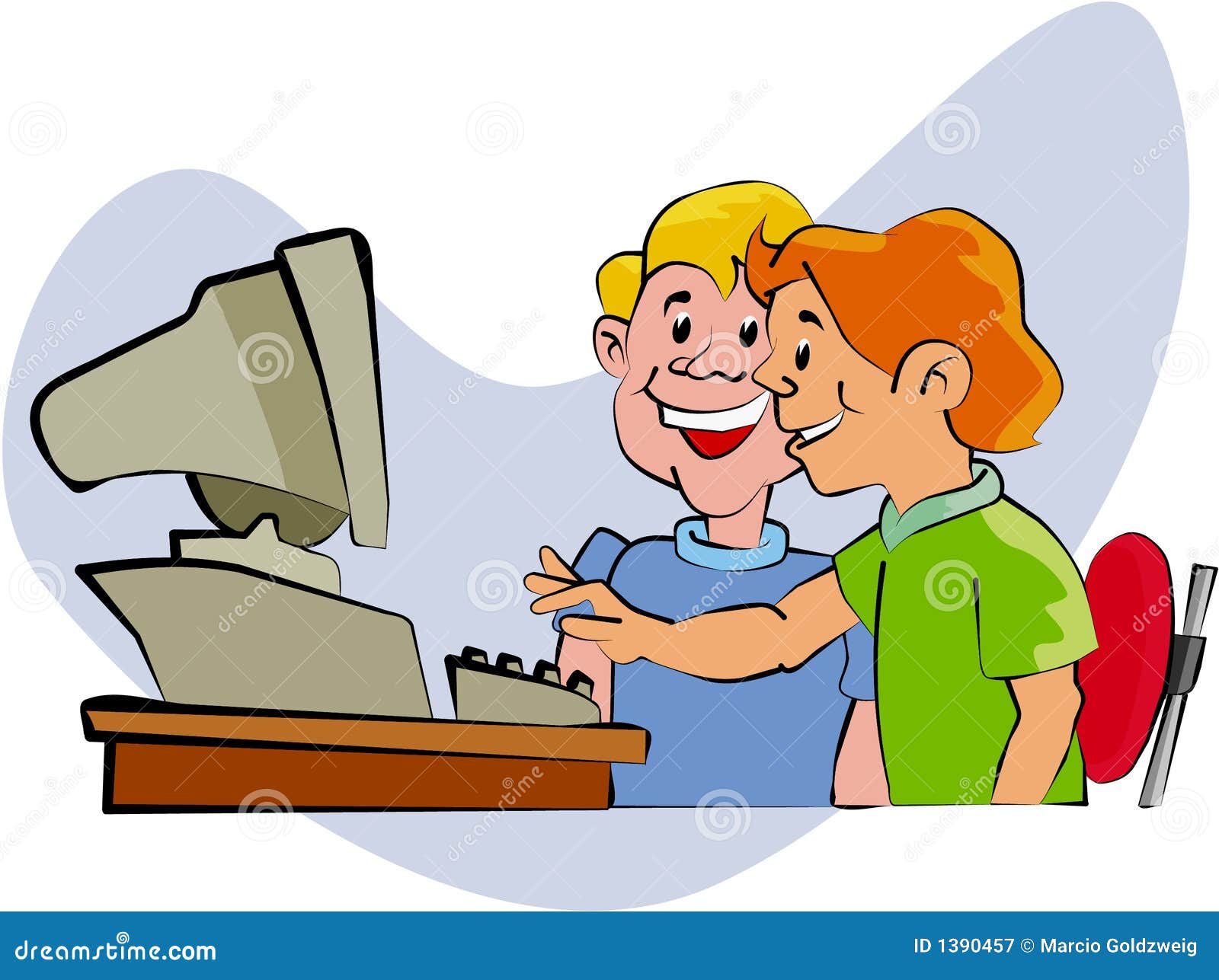 Bambini al computer illustrazione di stock. Illustrazione di presa ...