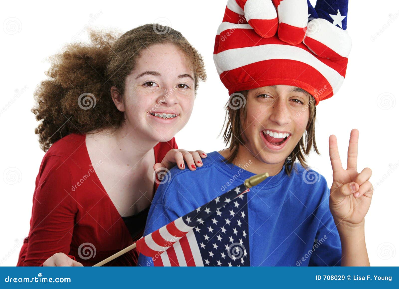 Bambini Americani Patriottici Immagine Stock - Immagine di sostegni ...