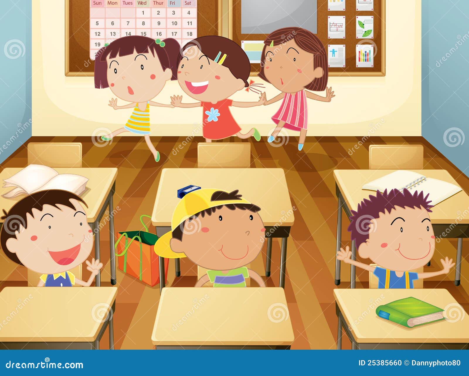 Bambini in aula illustrazione di stock. Illustrazione di percorso ...