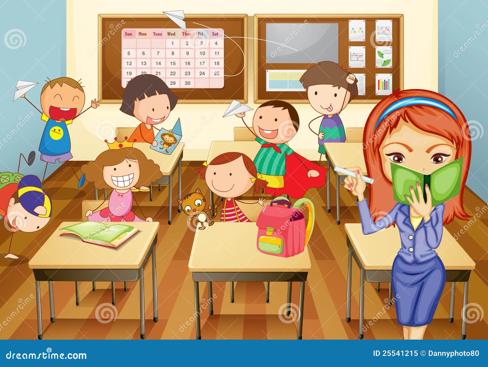 Bambini in aula illustrazione di stock. Illustrazione di ragazza - 25541215