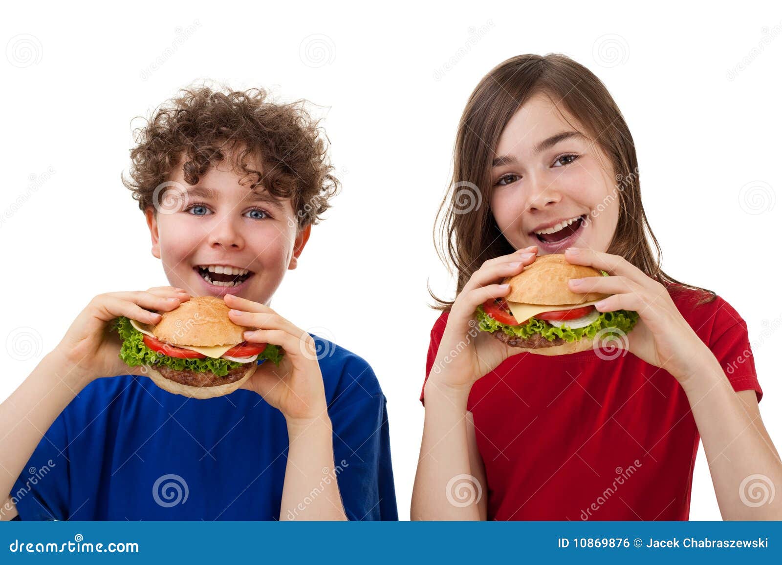 Bambini Che Mangiano I Panini Sani Fotografia Stock - Immagine di carne ...