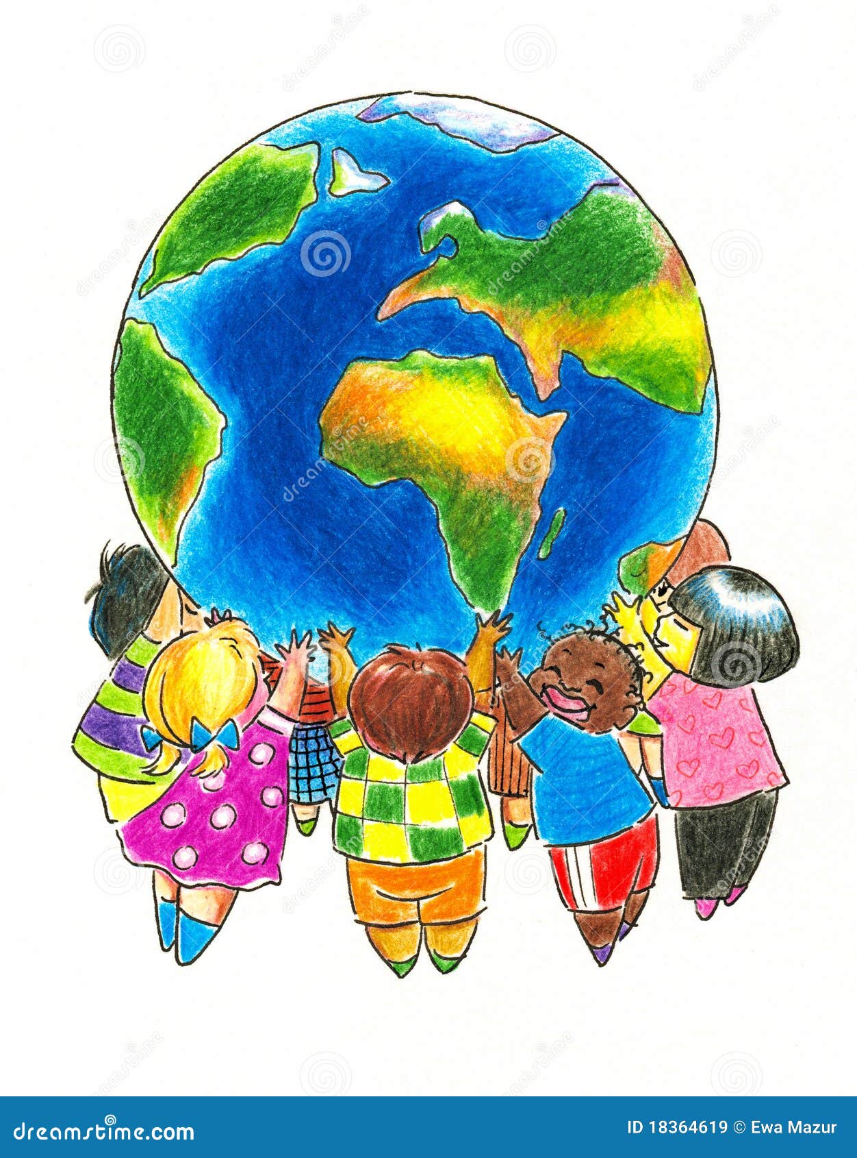 Bambini e terra illustrazione di stock. Illustrazione di universalmente ...