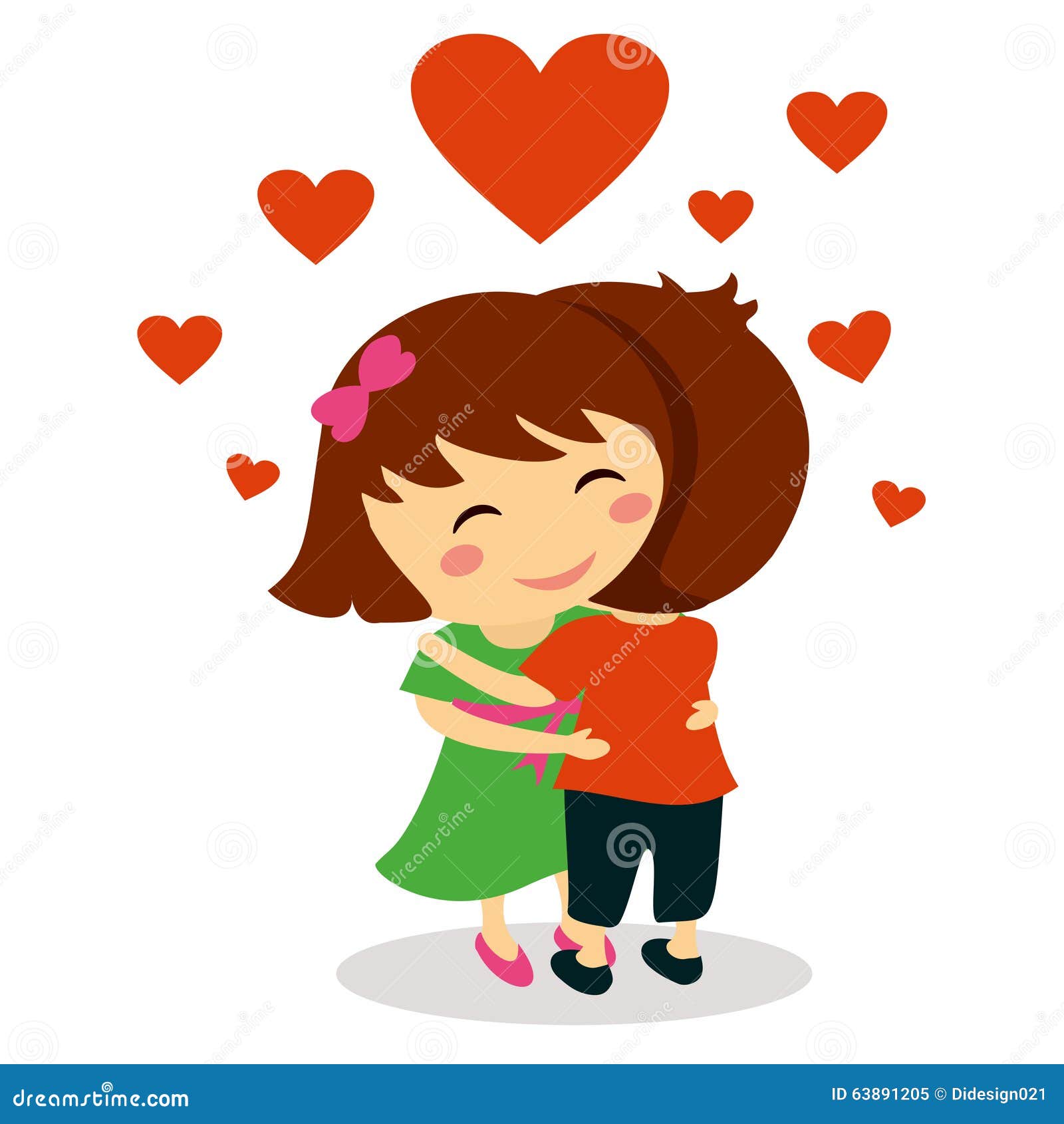 Bambini Nell'abbracciare Di Amore Illustrazione di Stock ...