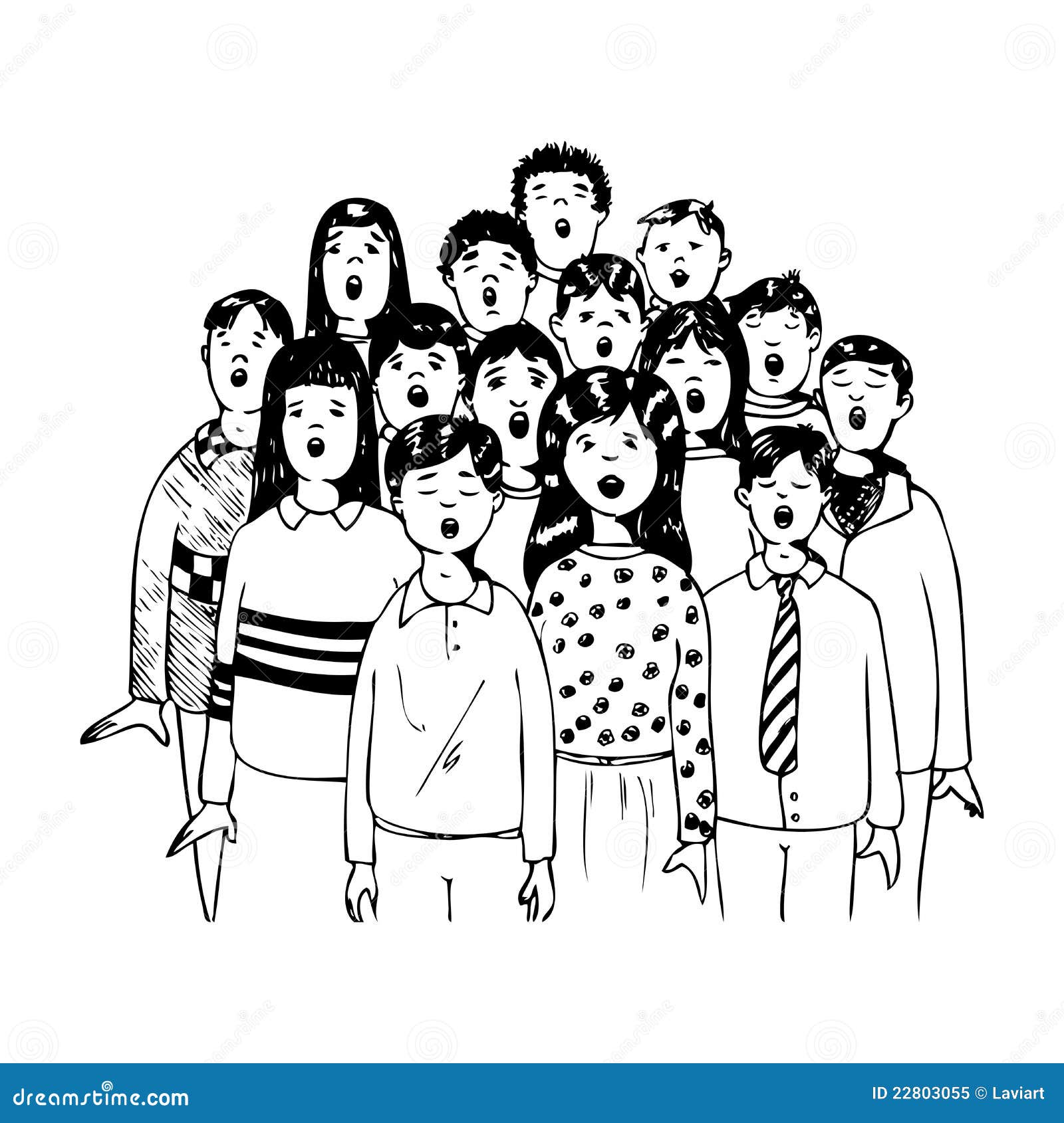 Bambini in un coro illustrazione di stock. Illustrazione di nero - 22803055