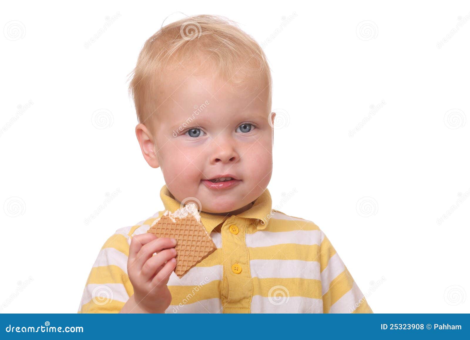 Bambino Che Mangia I Biscotti Fotografia Stock - Immagine di isolato ...