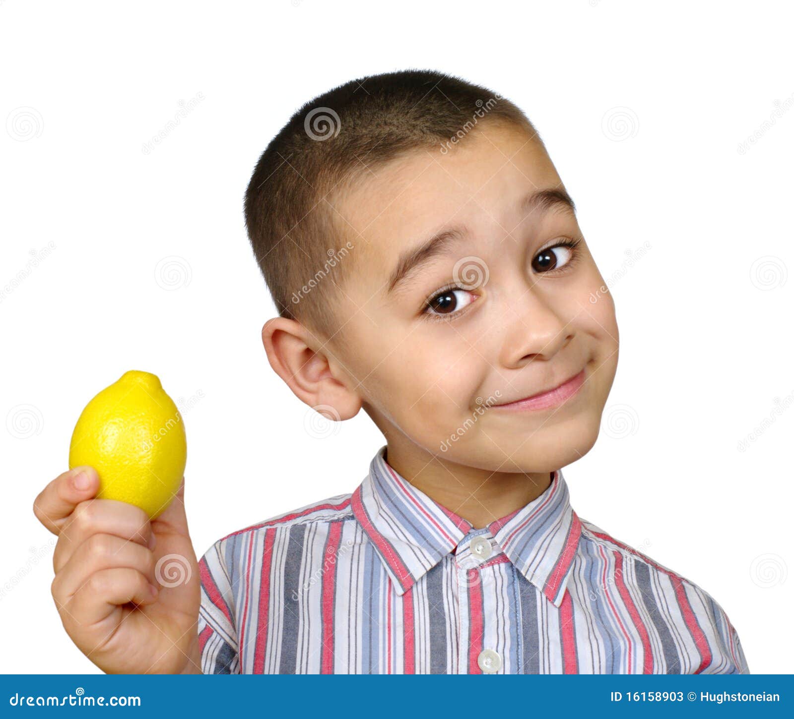 Bambino con il limone immagine stock. Immagine di naughty - 16158903