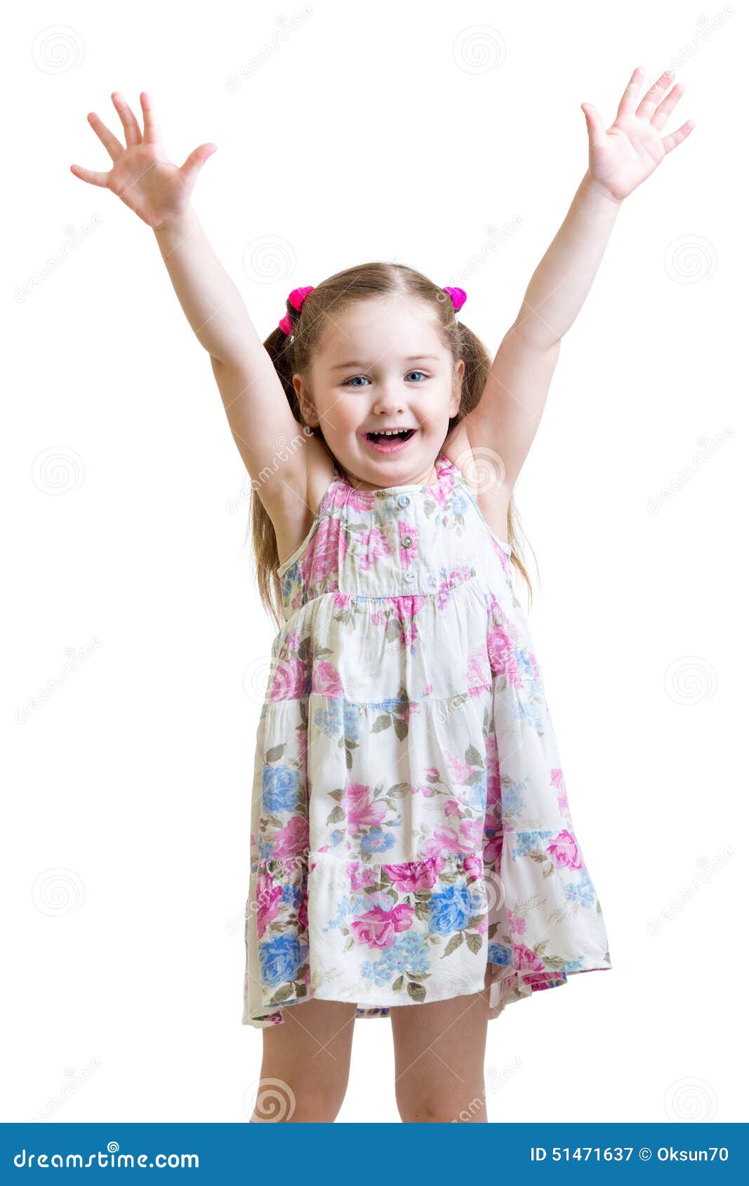 Bambino Con Le Mani Su Isolate Su Bianco Immagine Stock - Immagine di ...