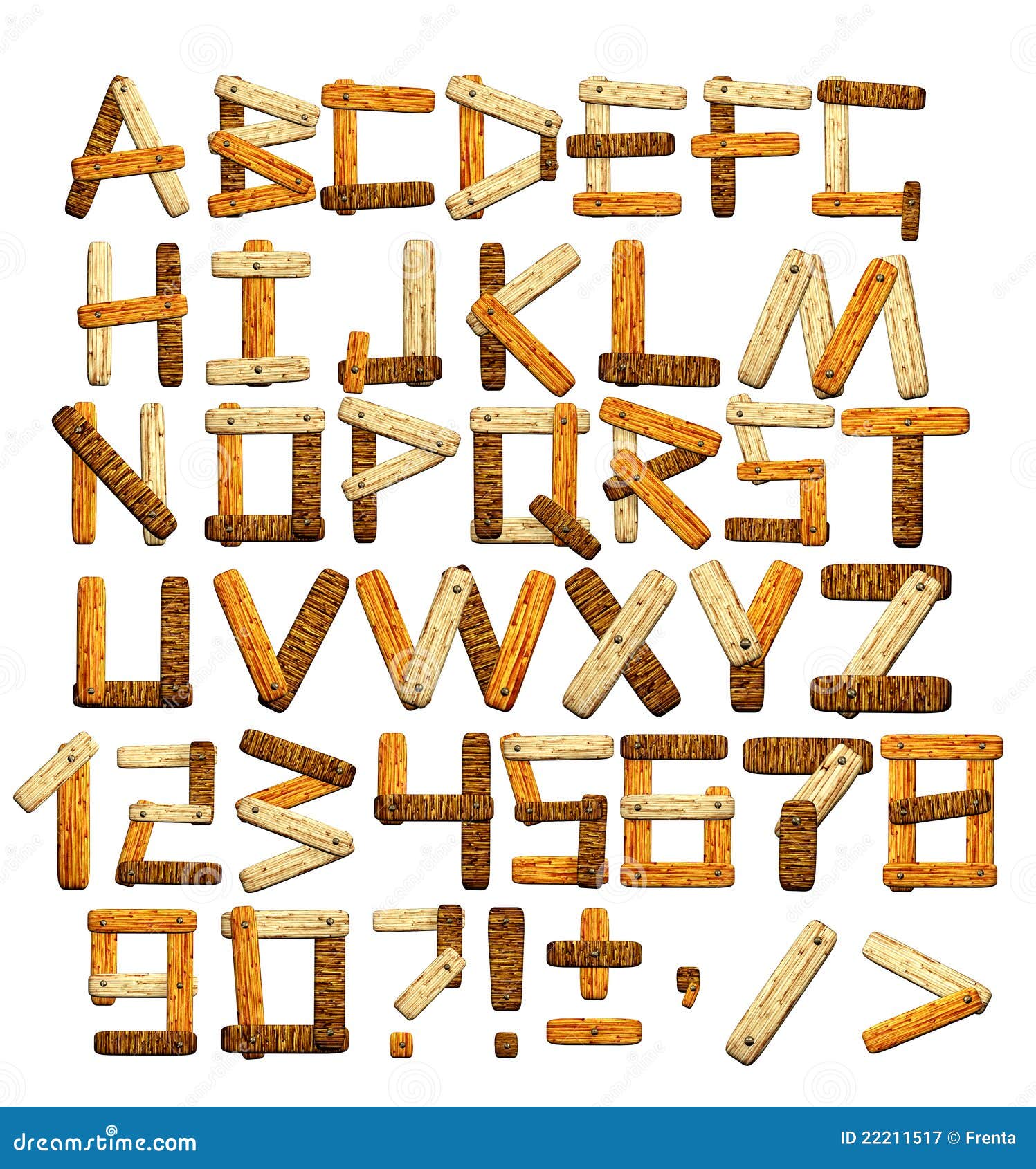 Bamboo Alphabet Royalty Free Stock Photography - Image: 22211517