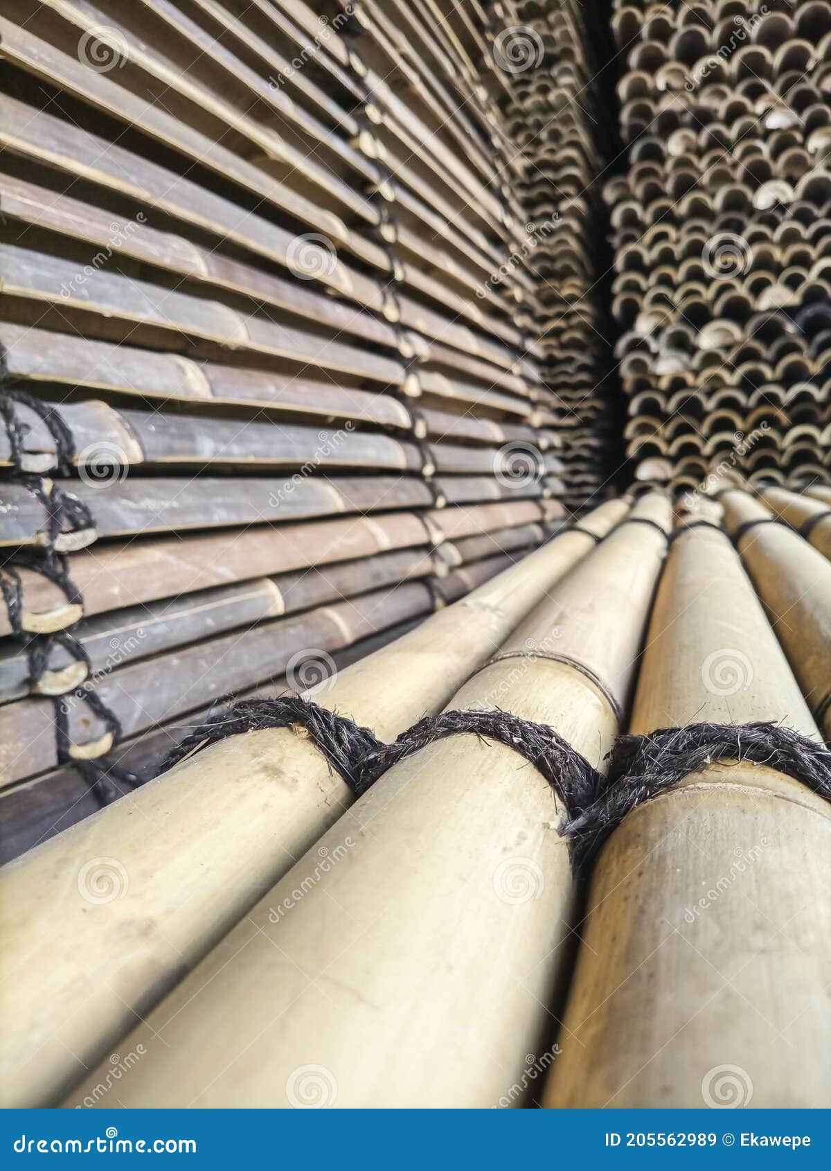 Bamboo As a Constructive or Decorative Element, Stock Image - Image of ...