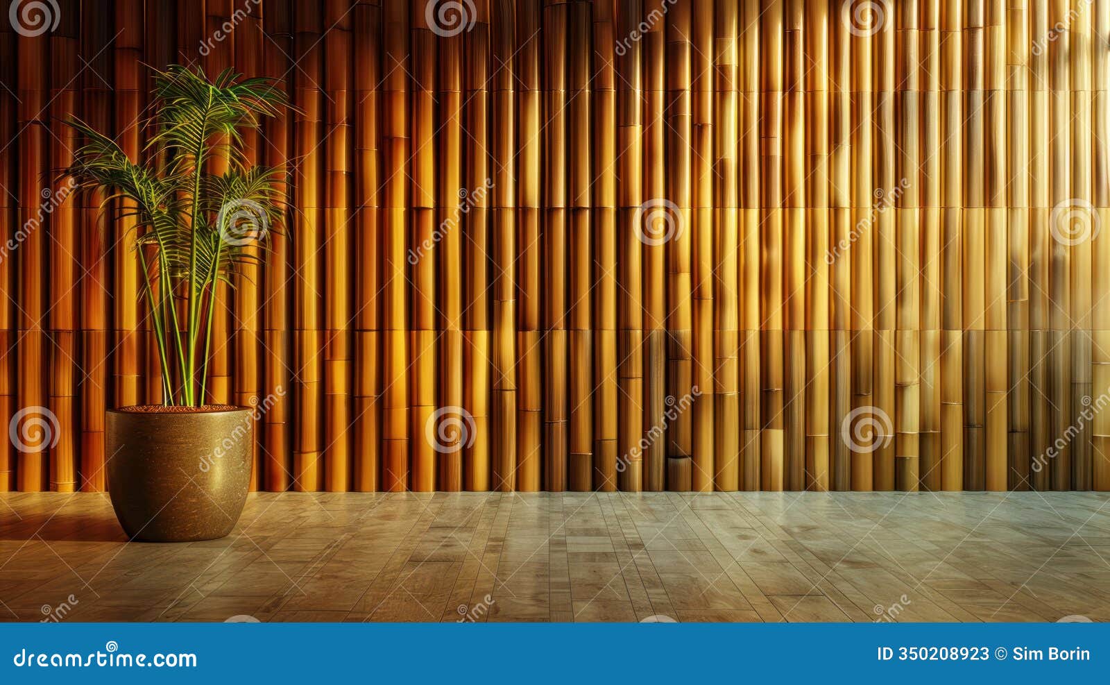 A Bamboo Backdrop Used in a Modern Interior Design, Blending Natural ...