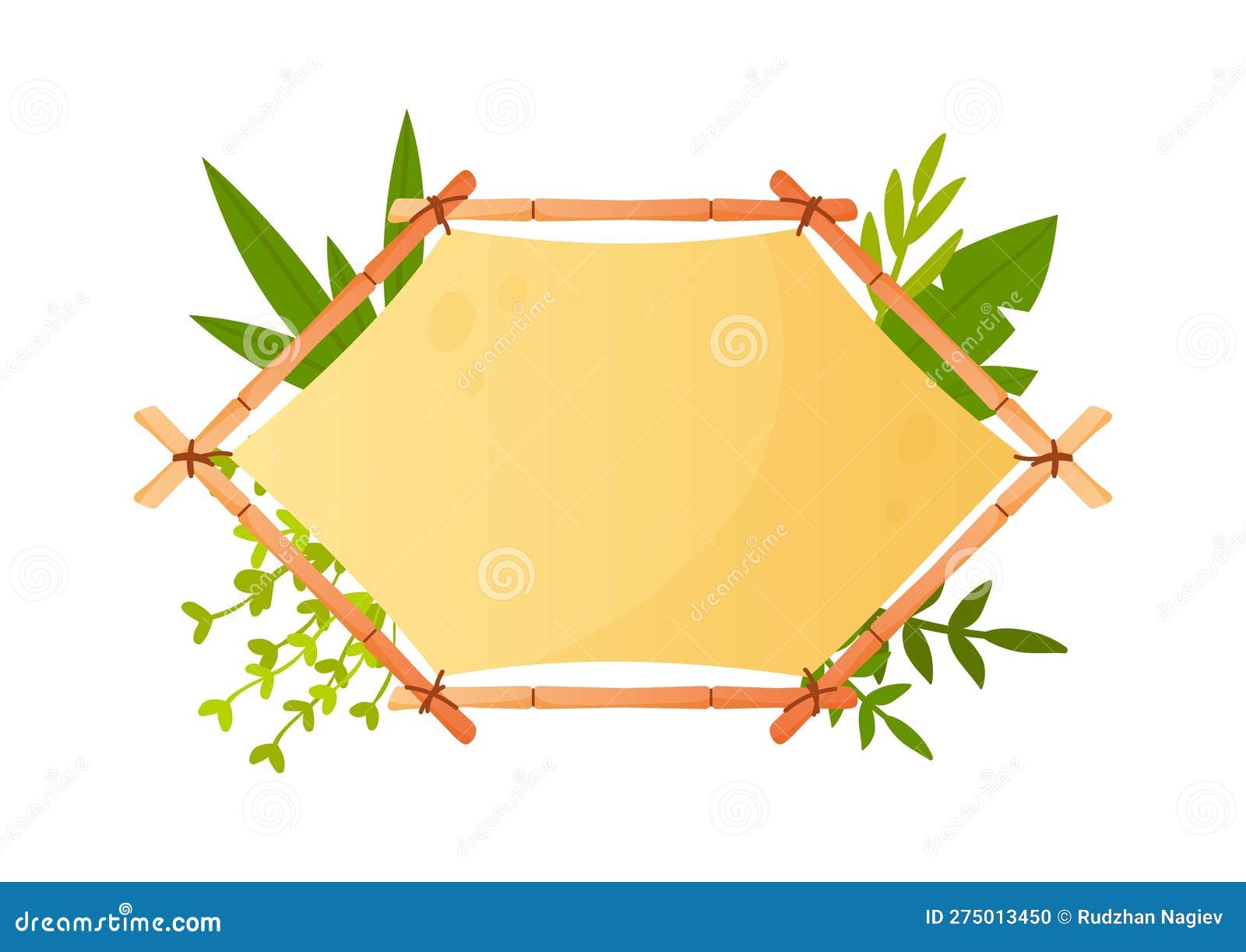 Bamboo Banner Frame Concept Stock Vector - Illustration of foliage ...
