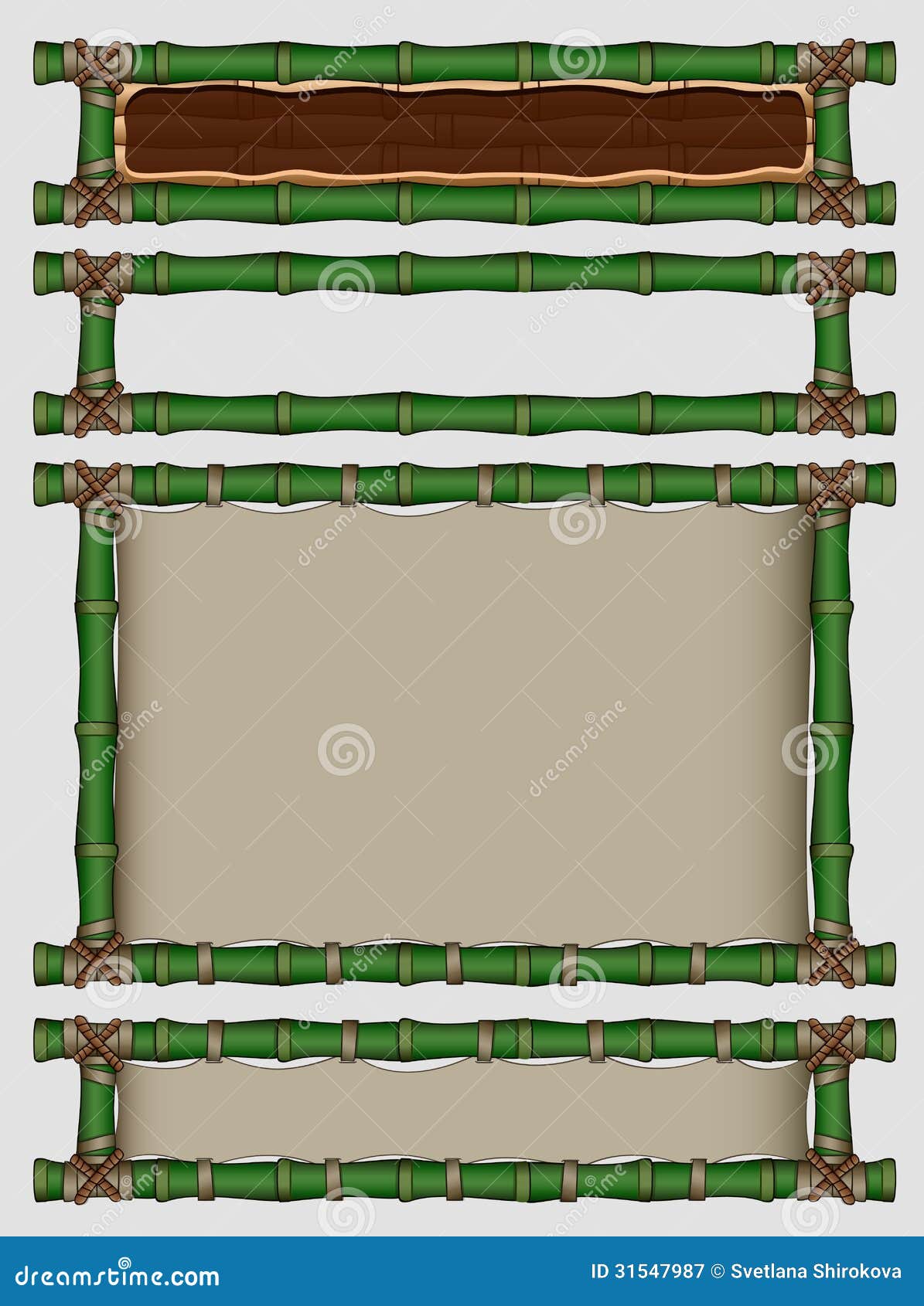 Bamboo banners set stock vector. Illustration of texture - 31547987