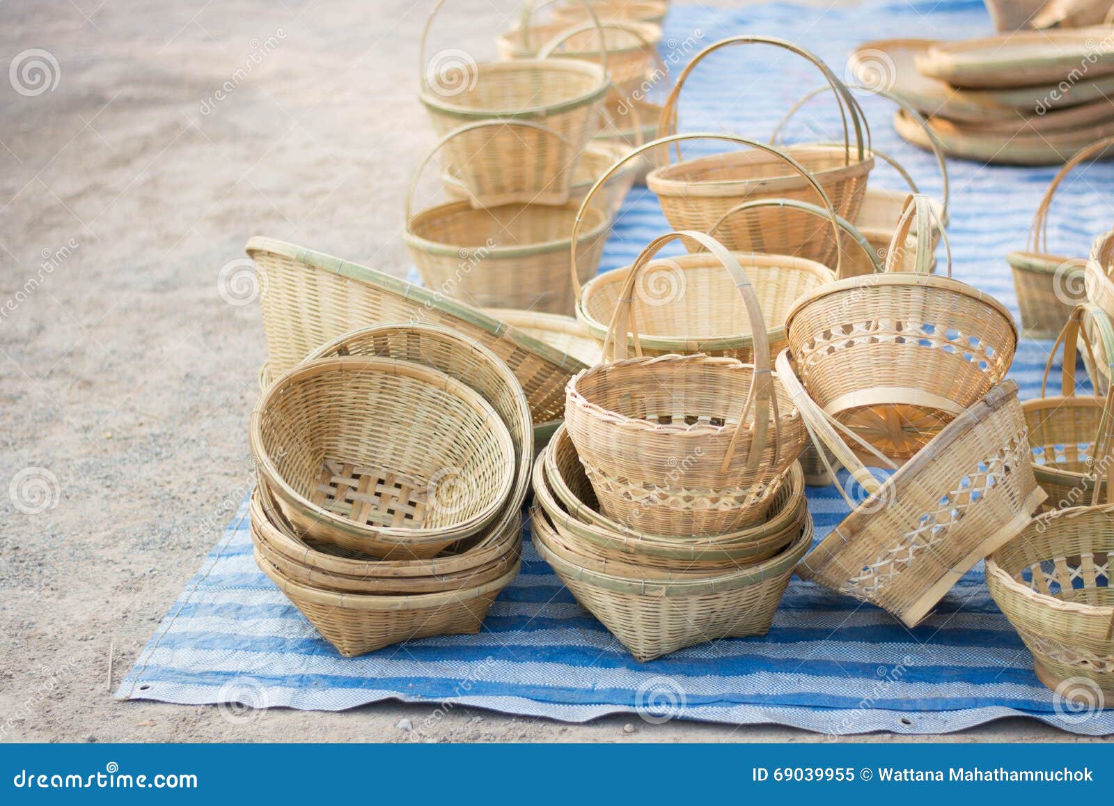 Bamboo basket stock image. Image of crafts, bamboo, sell - 69039955