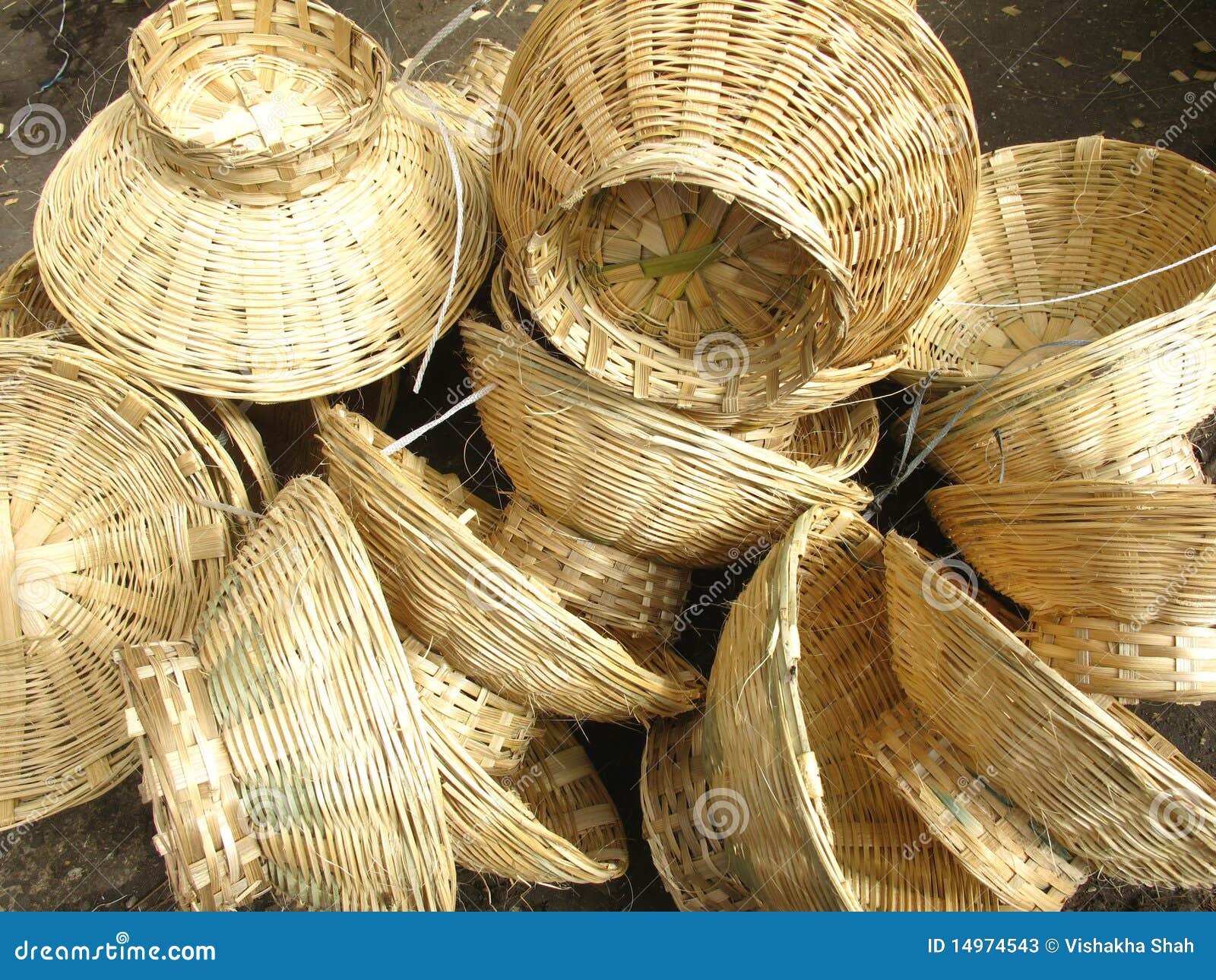 Bamboo baskets stock image. Image of market, woven, handmade - 14974543