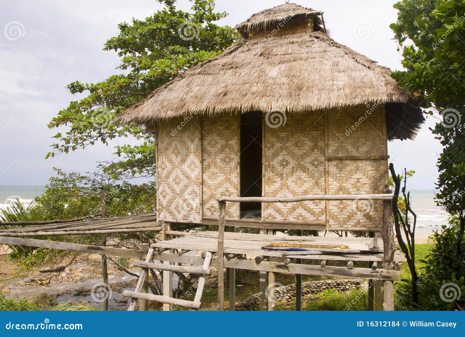 Bamboo beach hut stock photo. Image of hotel, room, isolated - 16312184