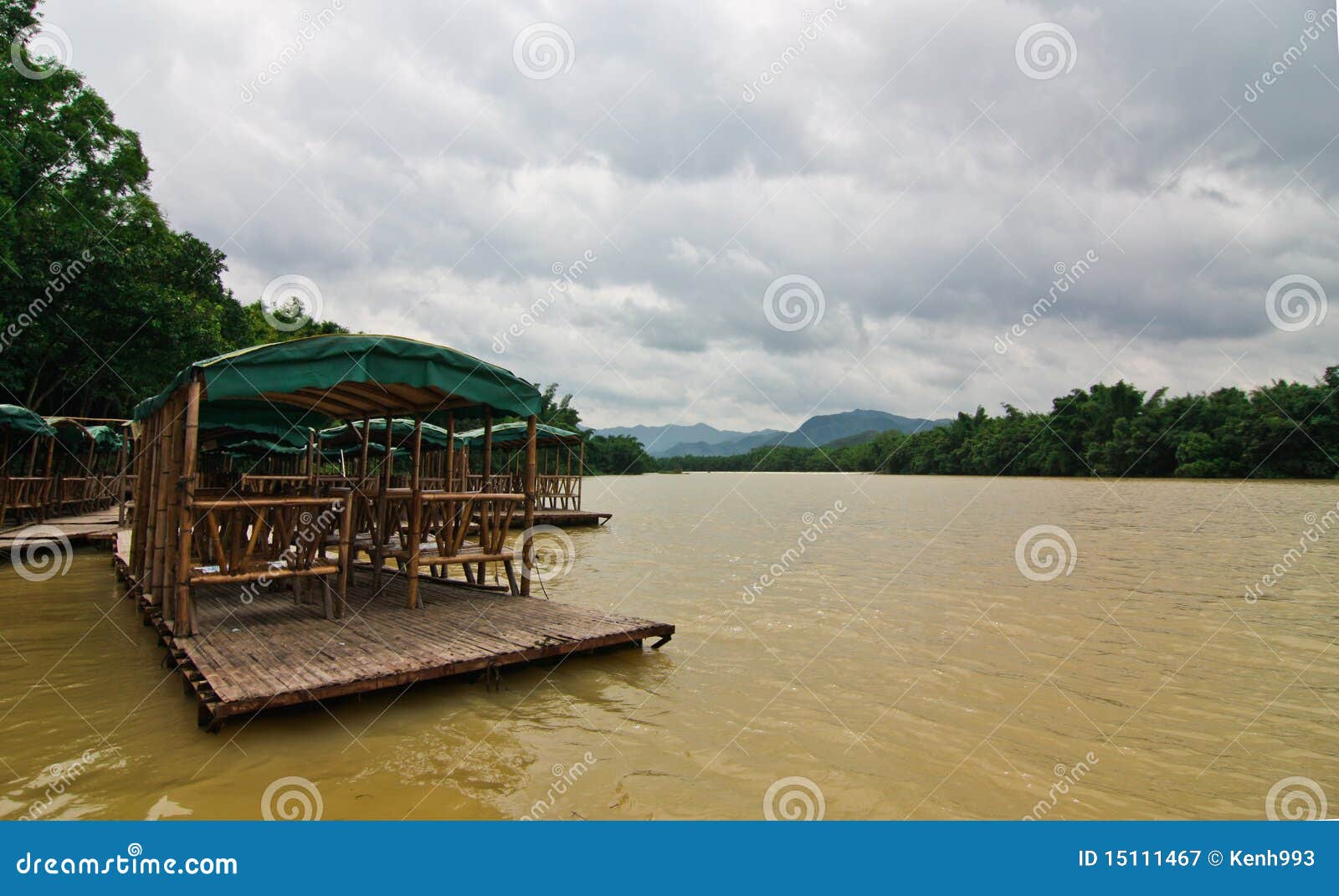 Bamboo boat stock image. Image of beach, meal, junk, china - 15111467