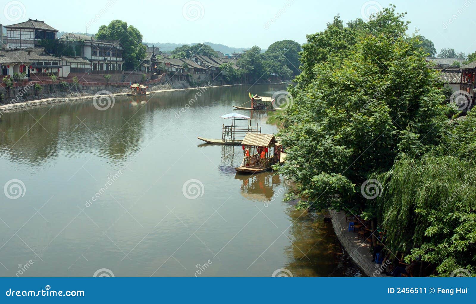 Bamboo boat stock image. Image of moon, bamboo, holiday - 2456511