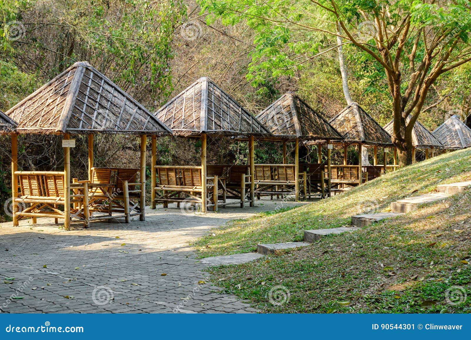 Bamboo Booths Resort stock image. Image of straw, flavour - 90544301