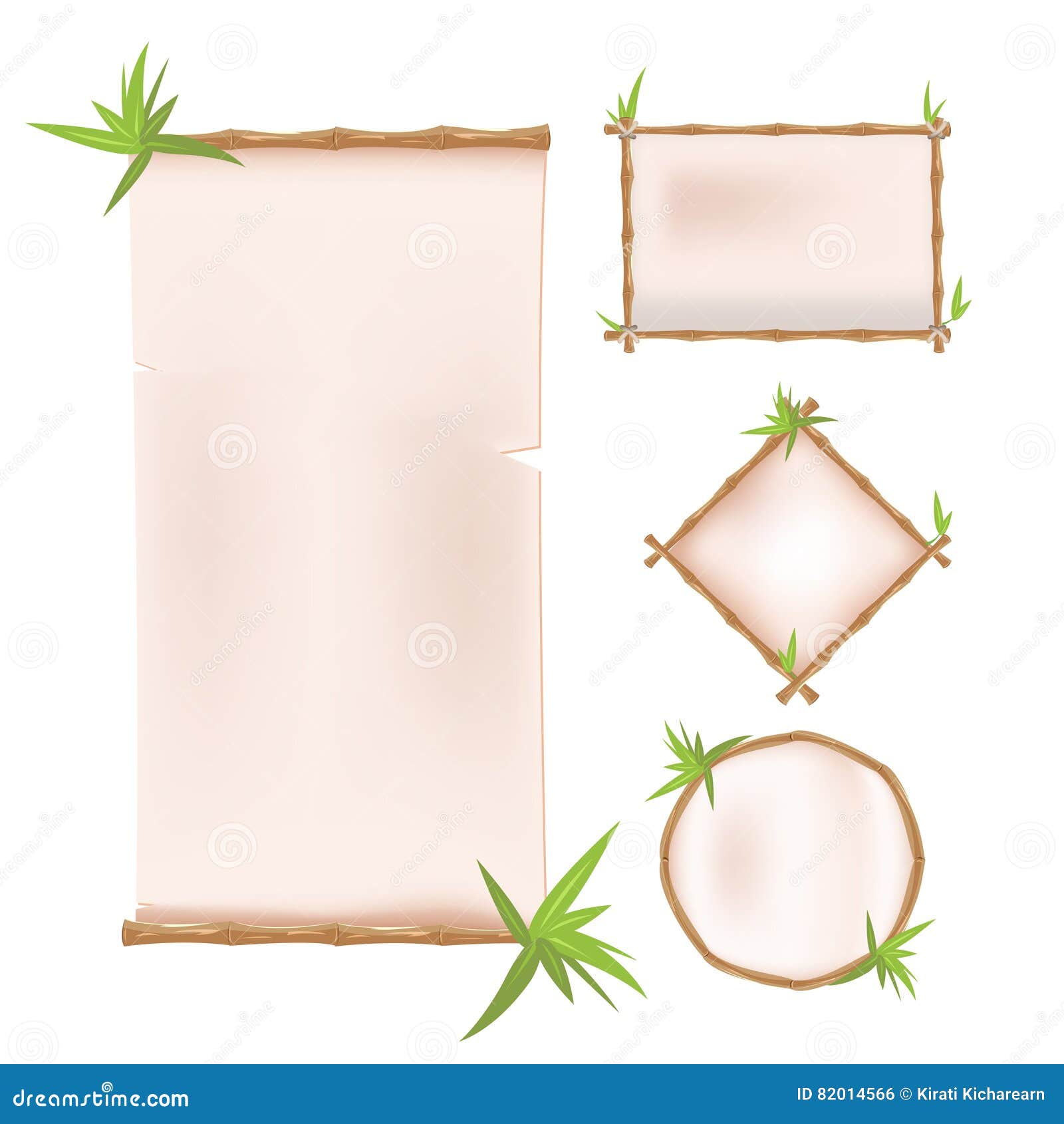 Bamboo Border Frame Template Design Vector Stock Illustration ...