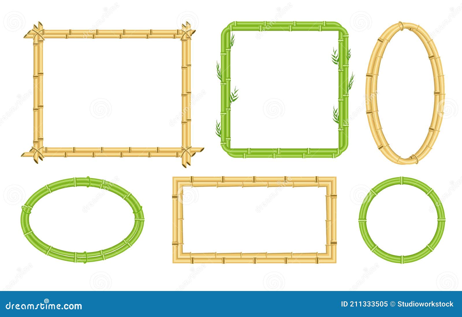 Bamboo Border Ornate Frame or Signboard Set on White Stock Illustration ...